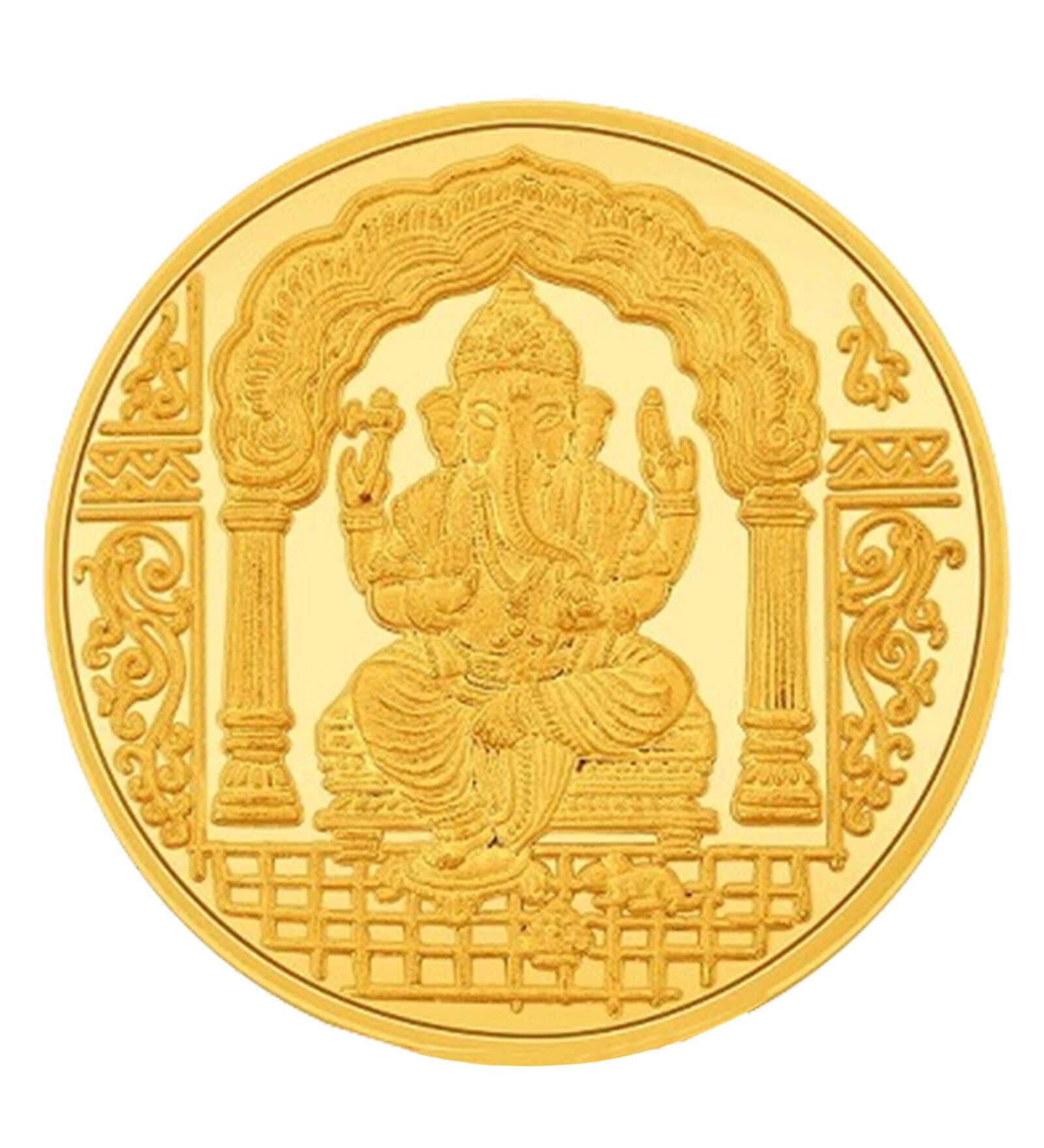 Buy 10 Gram 24KT (995) Lord Ganesha Gold Coin By Om Gold Online ...