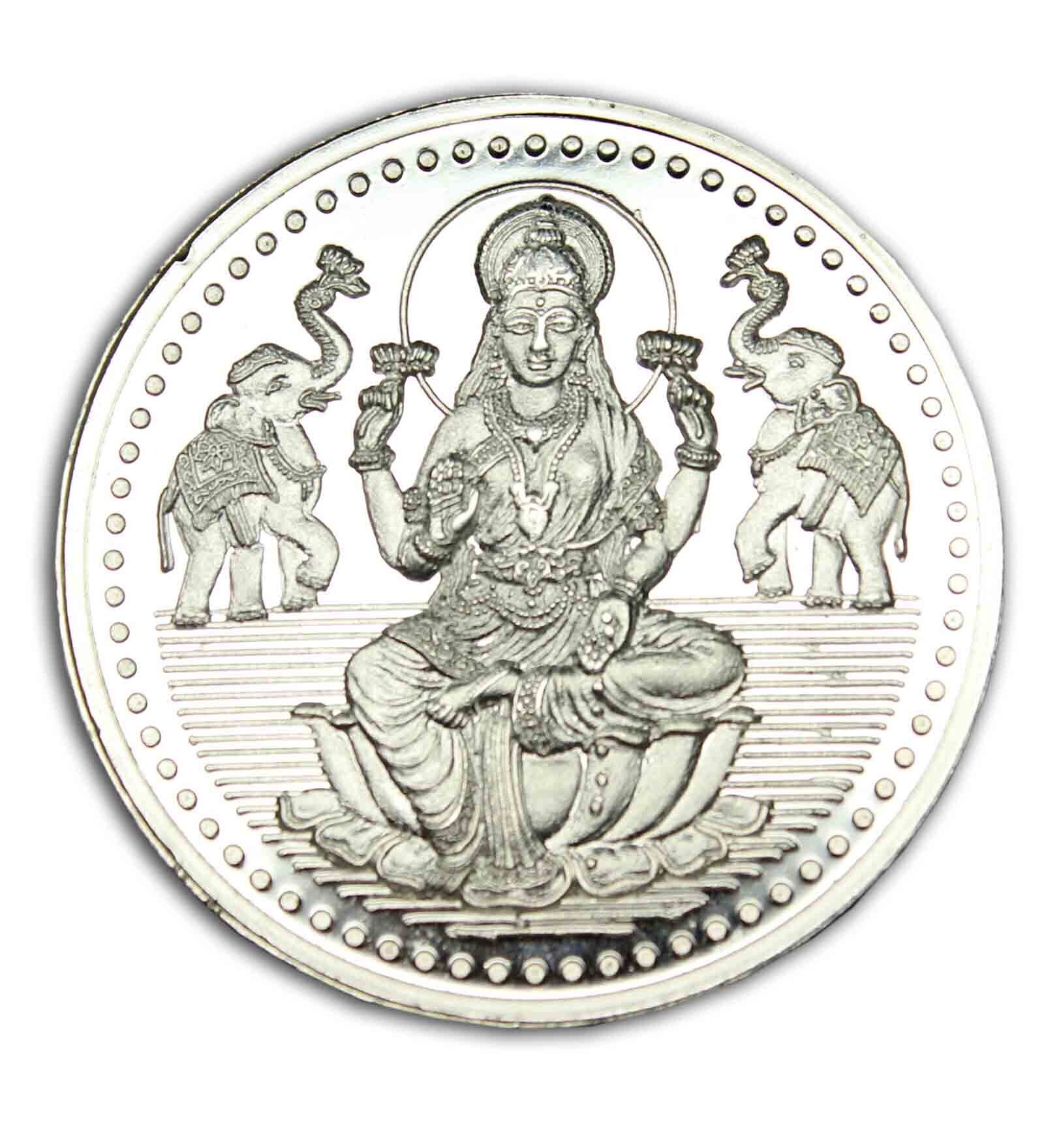 Buy 100 Grams Goddess Lakshmi (999) Silver Coin By Om Gold Online ...