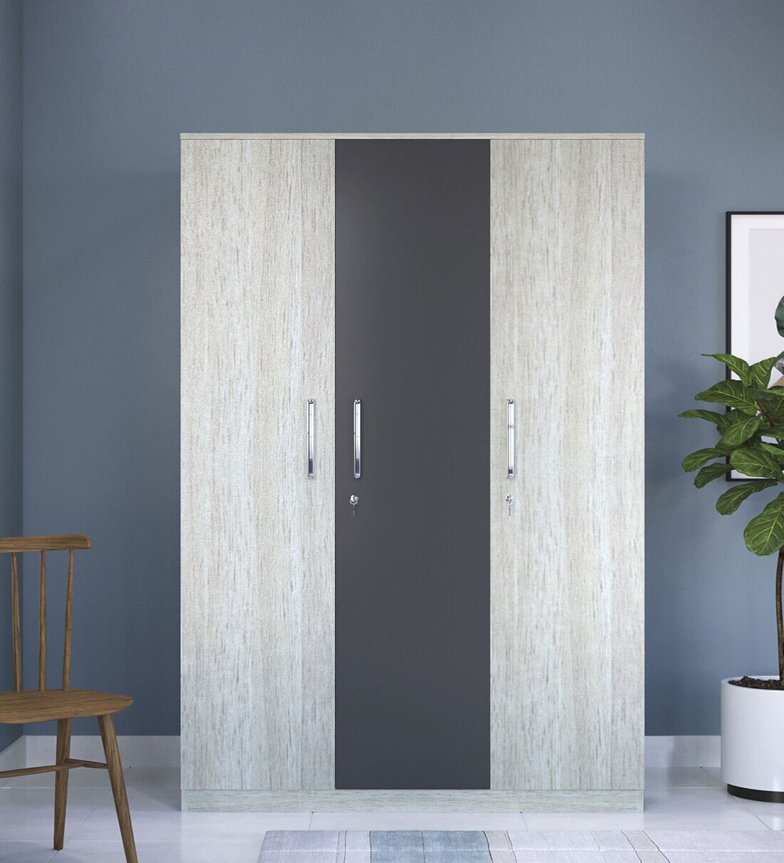 Buy 3 Door Wardrobe in Pearl Walnut & Grey Finish at 50% OFF by Klaxon ...