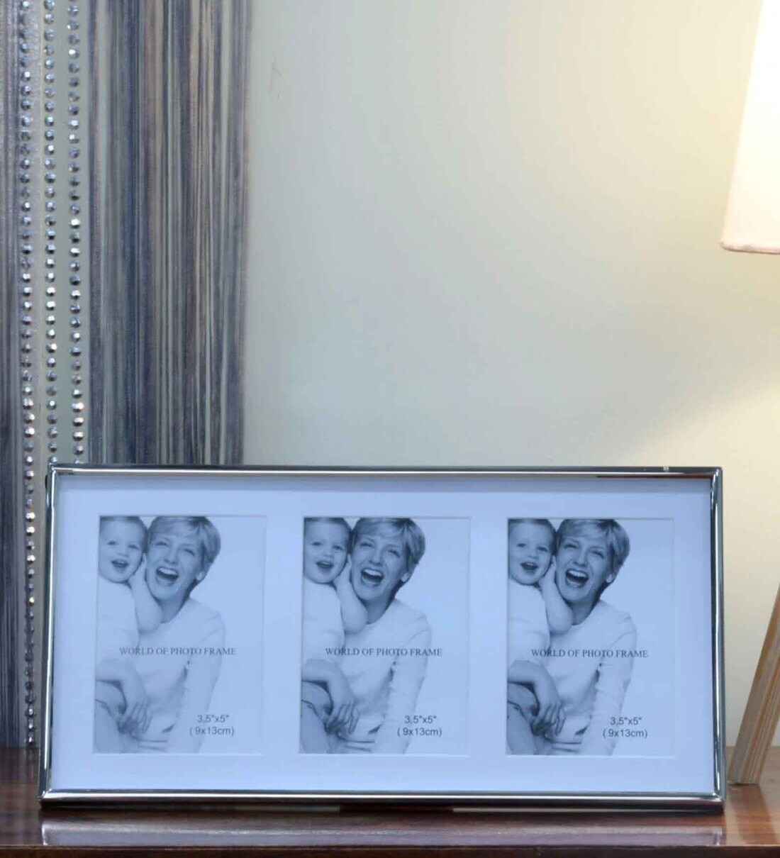 Buy 3 Pics Collage Horizontal Silver Photo Frame Online - Table Photo ...