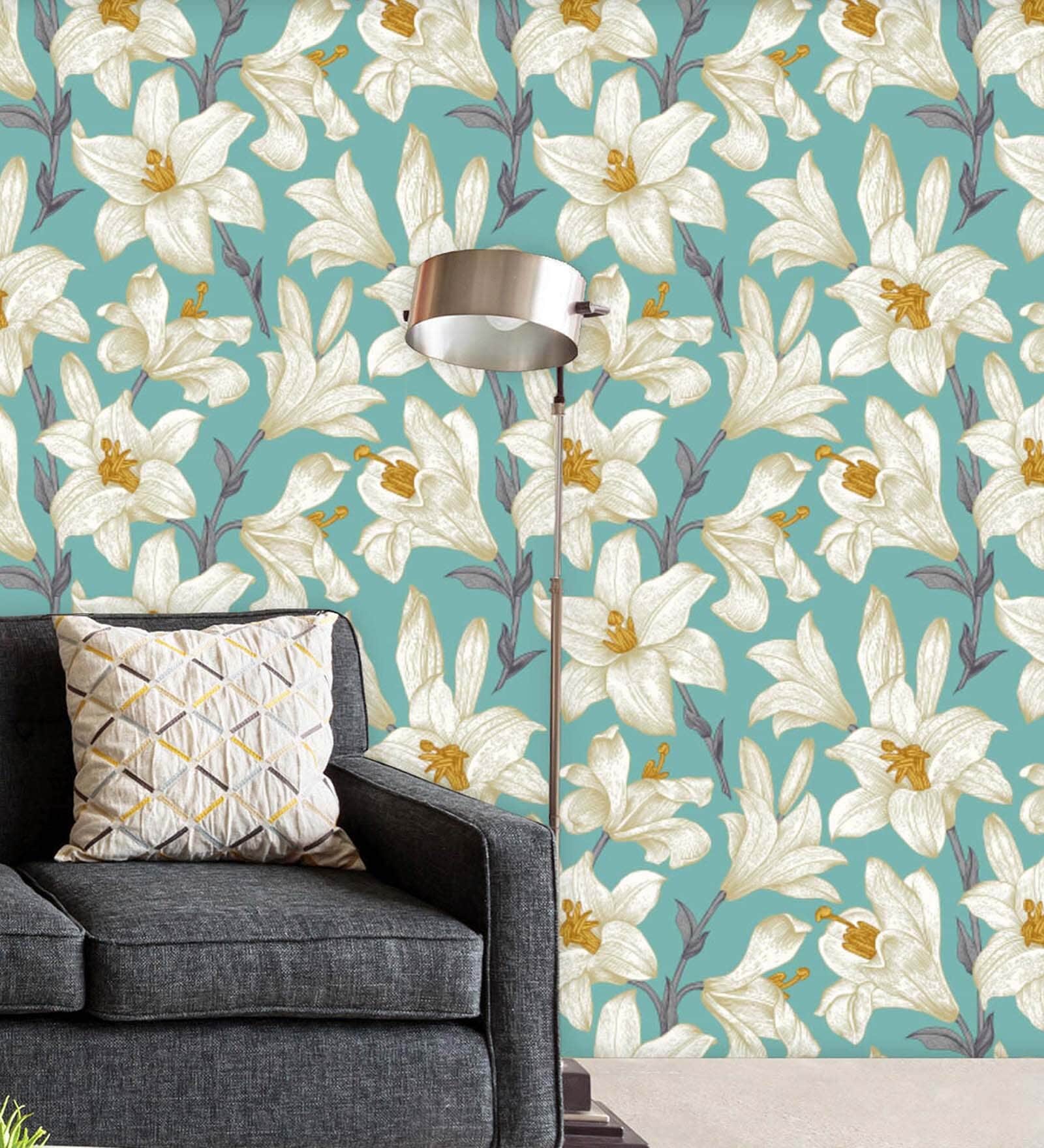 Buy 32 Feet Lily Flora 300 Gsm Wallpaper Roll Online - Wallpaper ...