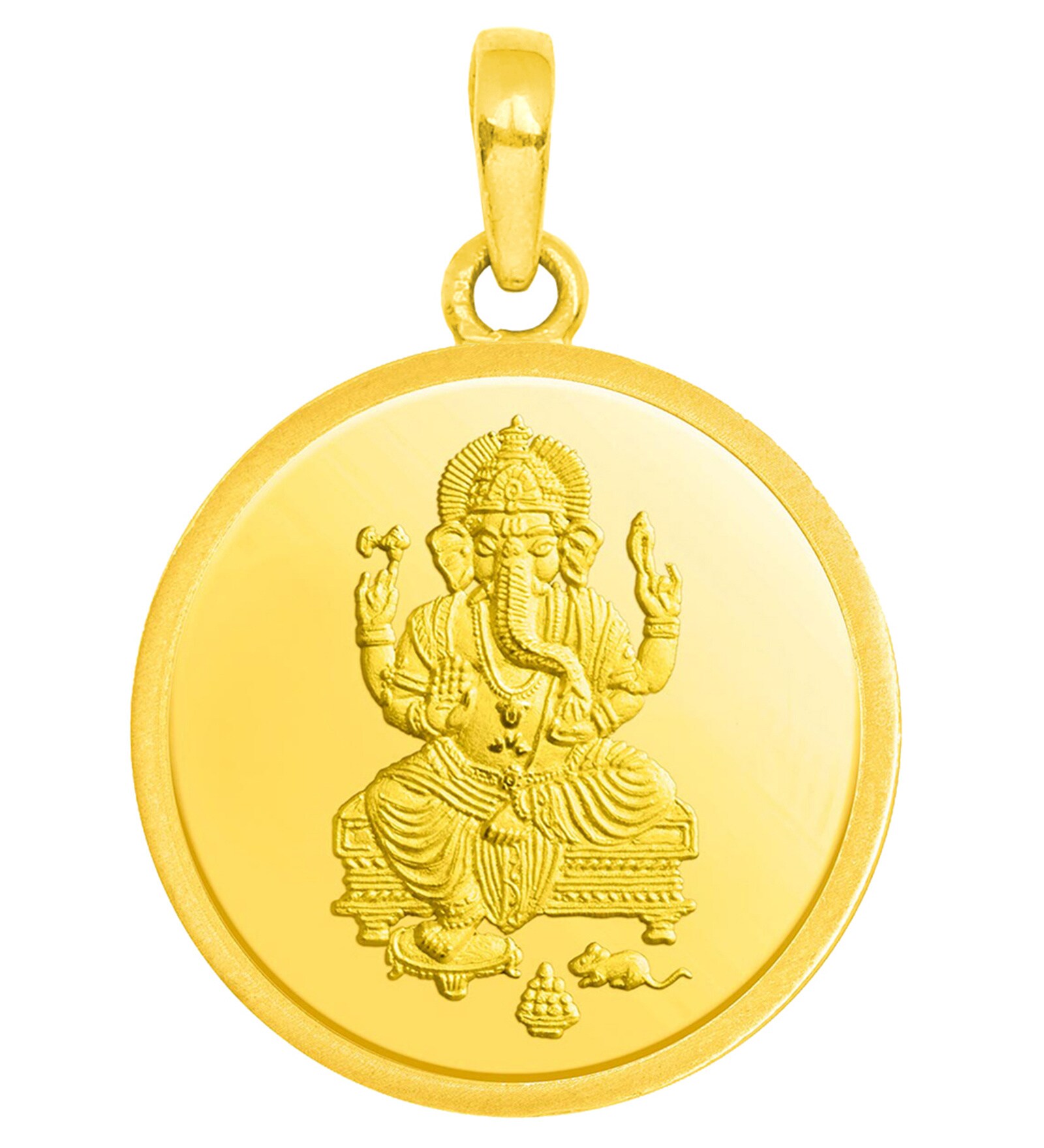Buy 5.4 Grams 24KT (999) Lord Ganesha Gold Coin Pendant By Candere at ...