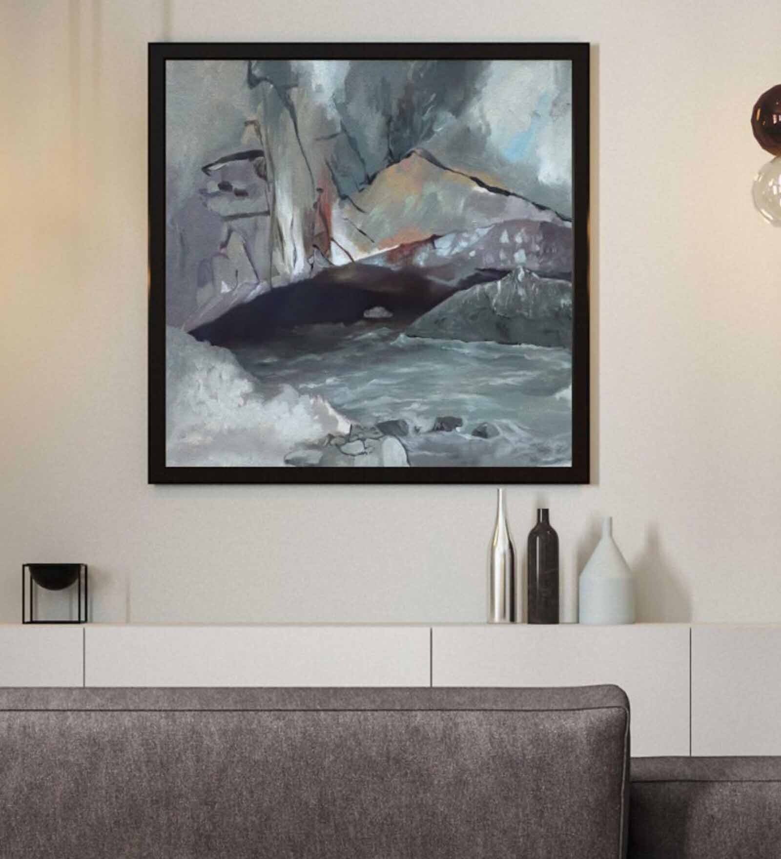 Buy Abstract Canvas On Wooden Framed Stretched Art Print 16x18 Inches ...