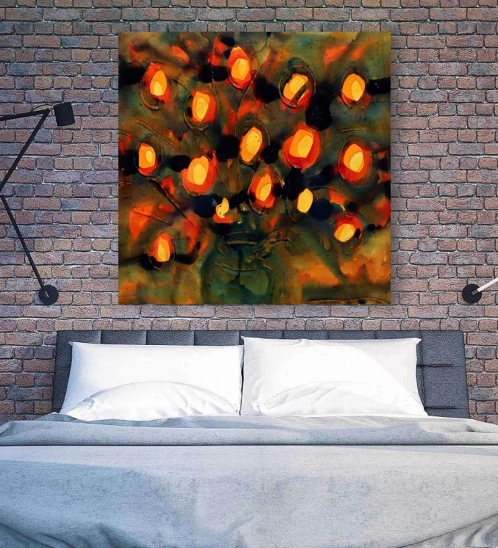 Buy Abstract Canvas On Wooden Framed Stretched Art Print 16x18 Inches ...