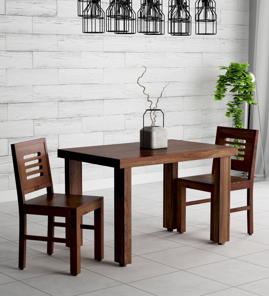 Buy Acropolis Sheesham Wood 2 Seater Dining Set In Provincial Teak ...