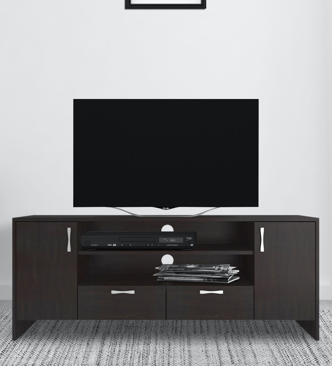 Buy Riga TV console with 2 Drawers in Antique Ebony Finish at 100% OFF by Adona | Pepperfry