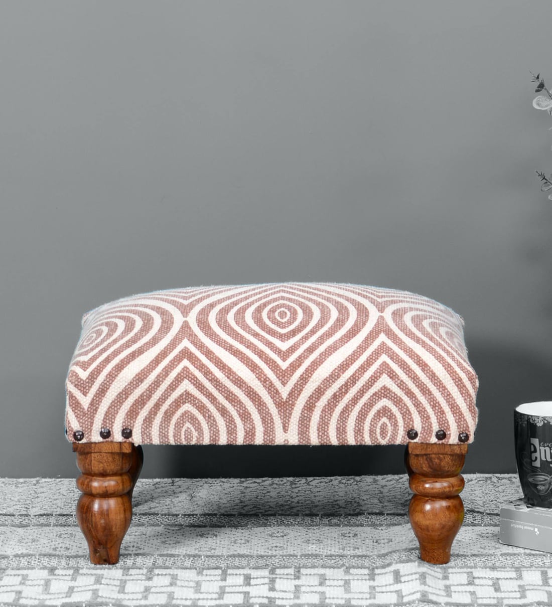 Buy Adya Foot Stool in Maroon Colour at 11% OFF by Natural Furnish ...