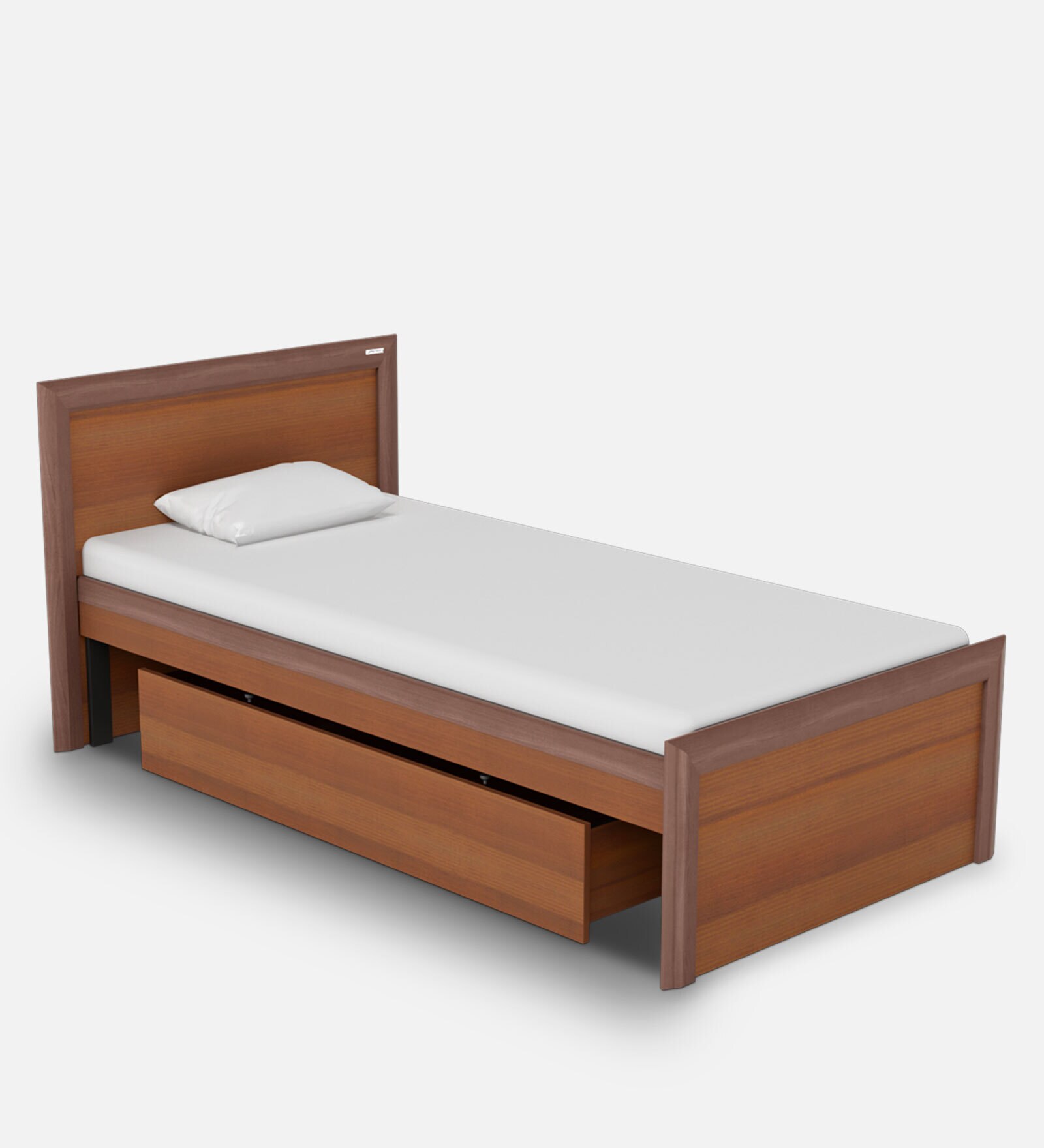 Buy Adriana Single Size Bed with Box Storage in Walnut Colour at 8% OFF ...