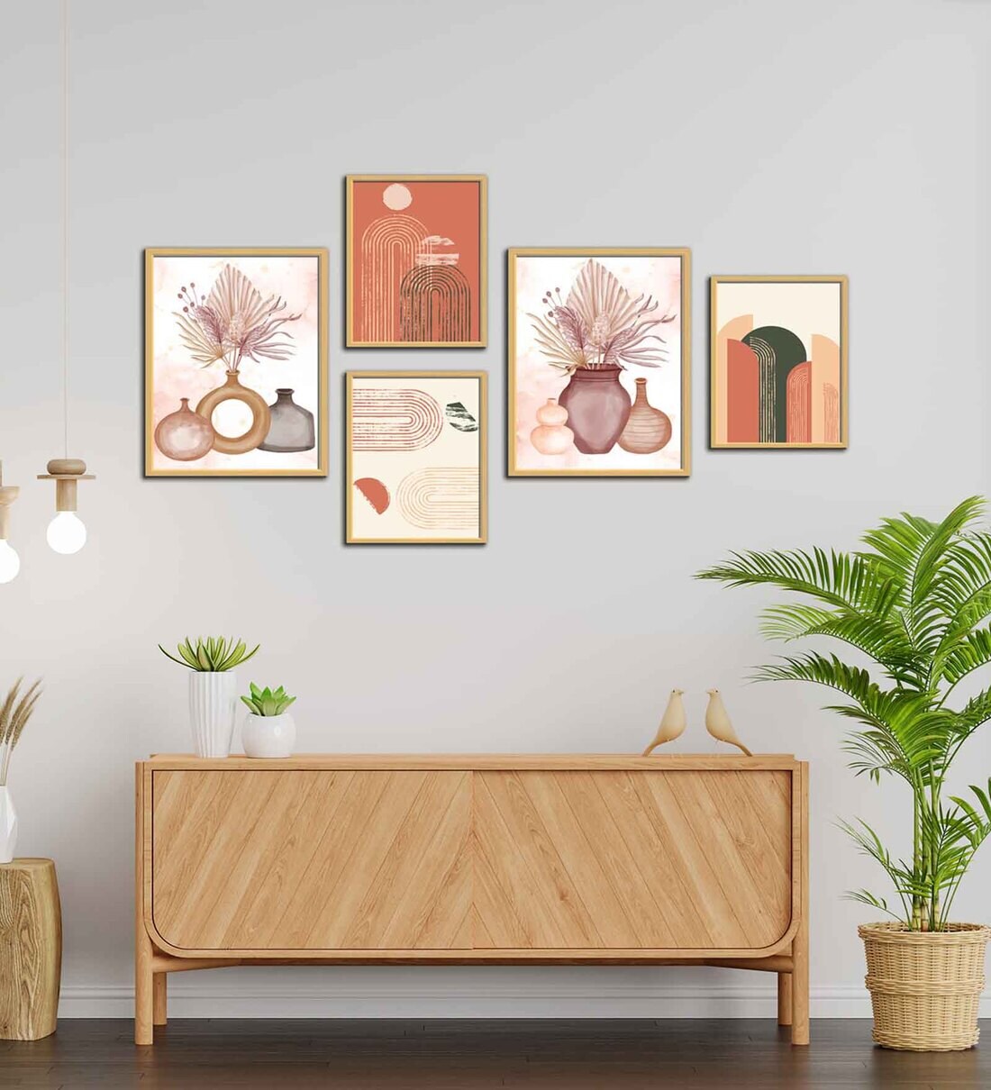 Buy Aesthetic Boho Floral Multicolour Canvas & MDF Art Prints by Wens ...