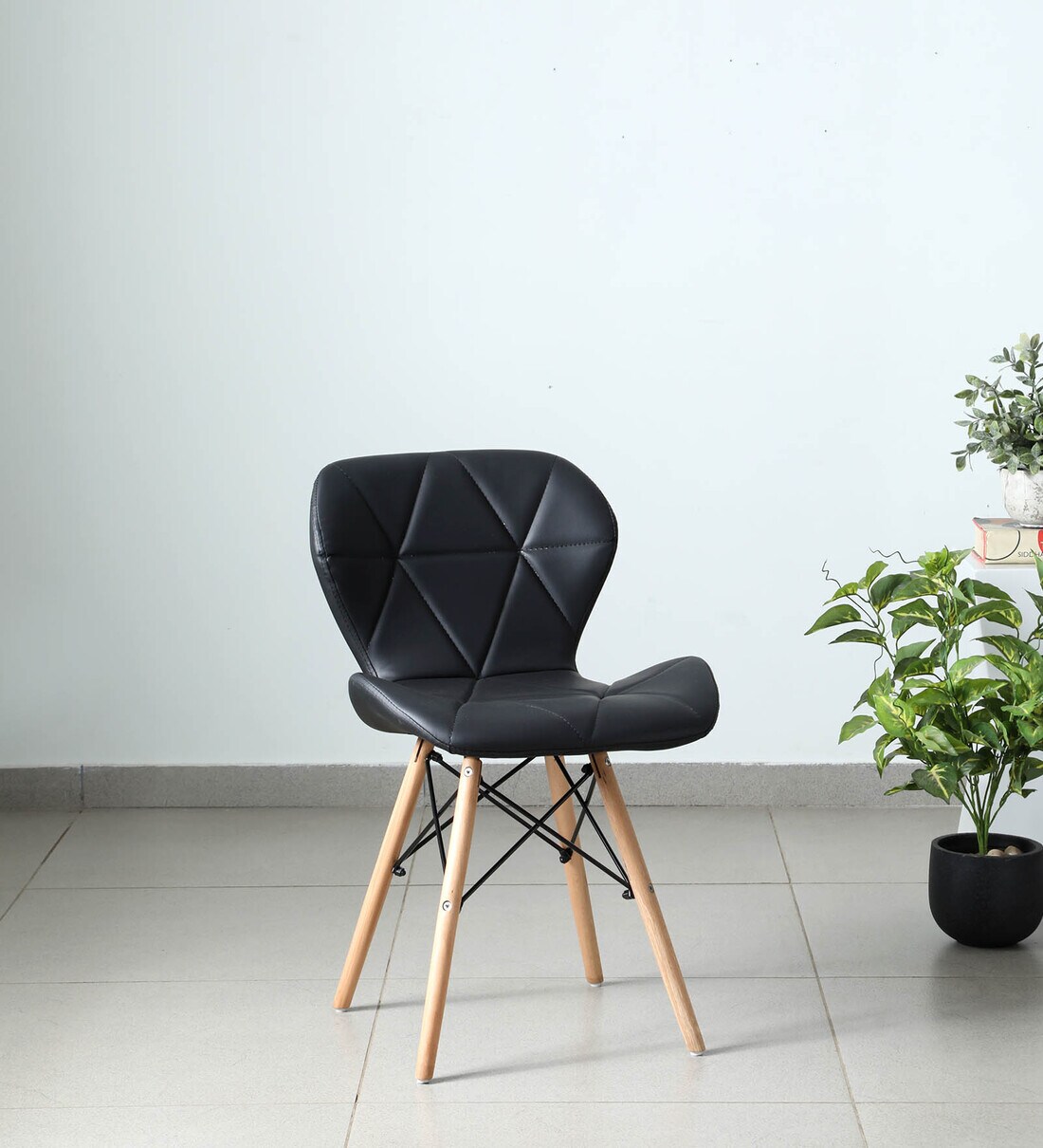 Buy Aesthetic Fabric Iconic Chair in Black Colour Online - DSW Replica ...