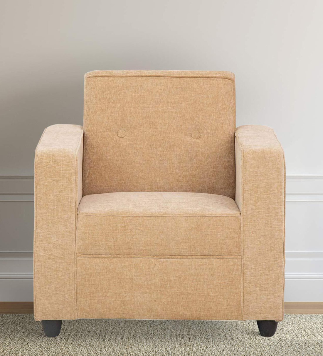 Buy Affan Fabric 1 Seater Sofa in Beige Colour at 24% OFF by Solace ...