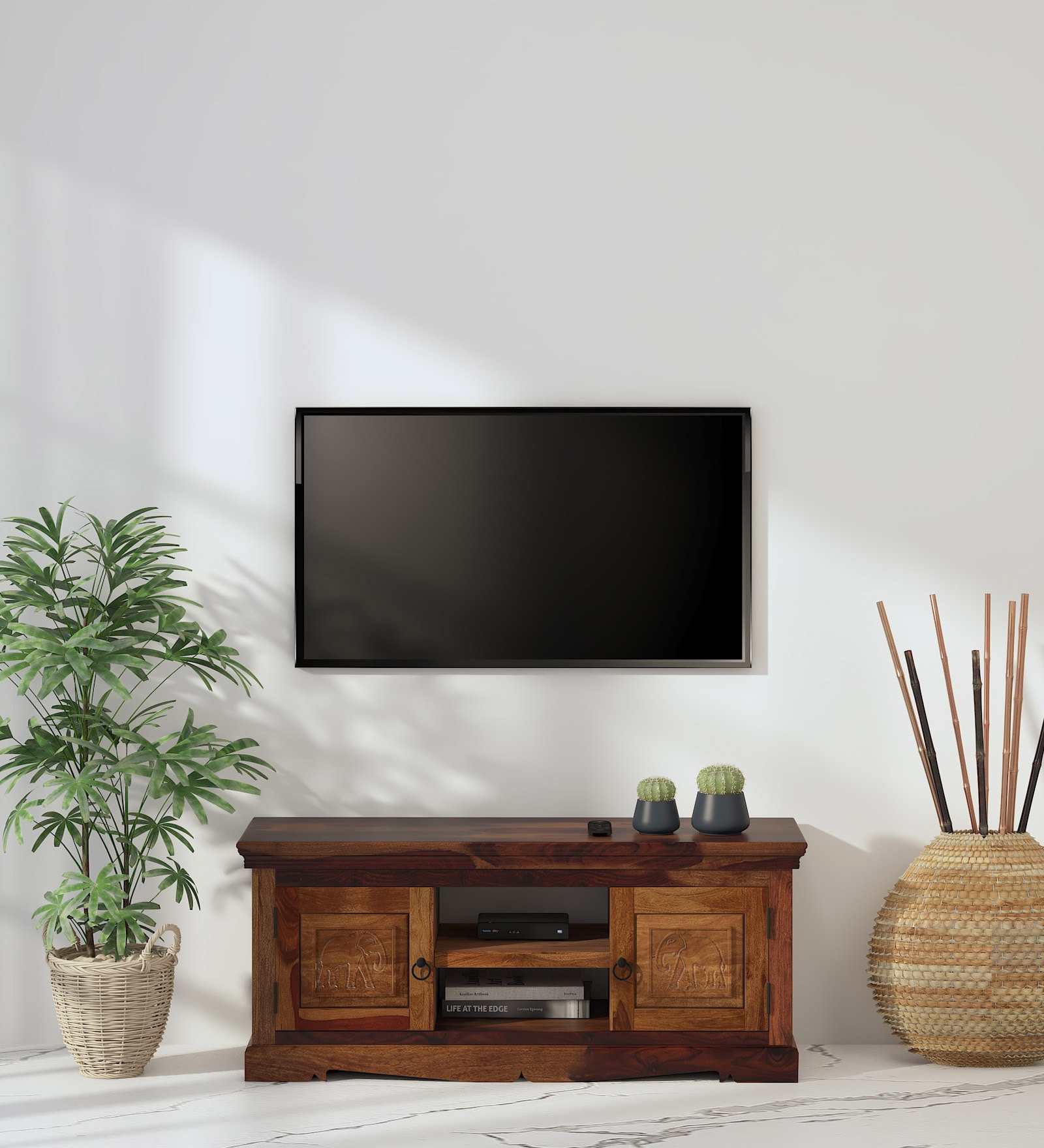 Buy Airavana Sheesham Wood TV Console for TVs up to 43\ In Provincial ...