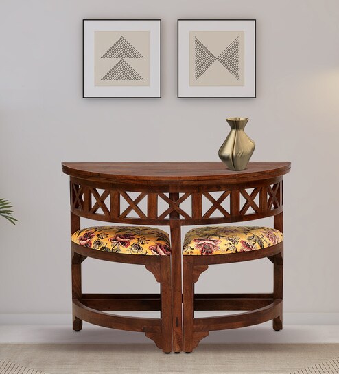 Buy Aarna Solid Wood Console Table In Provincial Teak Finish with ...