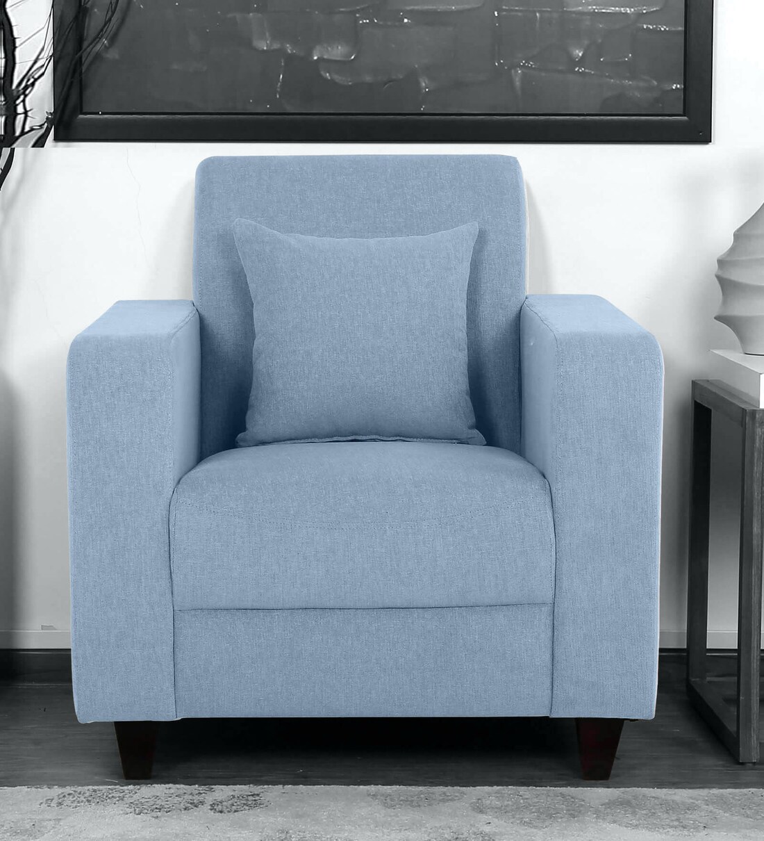 Buy Alba 1 Seater Sofa in Ice Blue Colour at 23% OFF by Woodsworth from ...