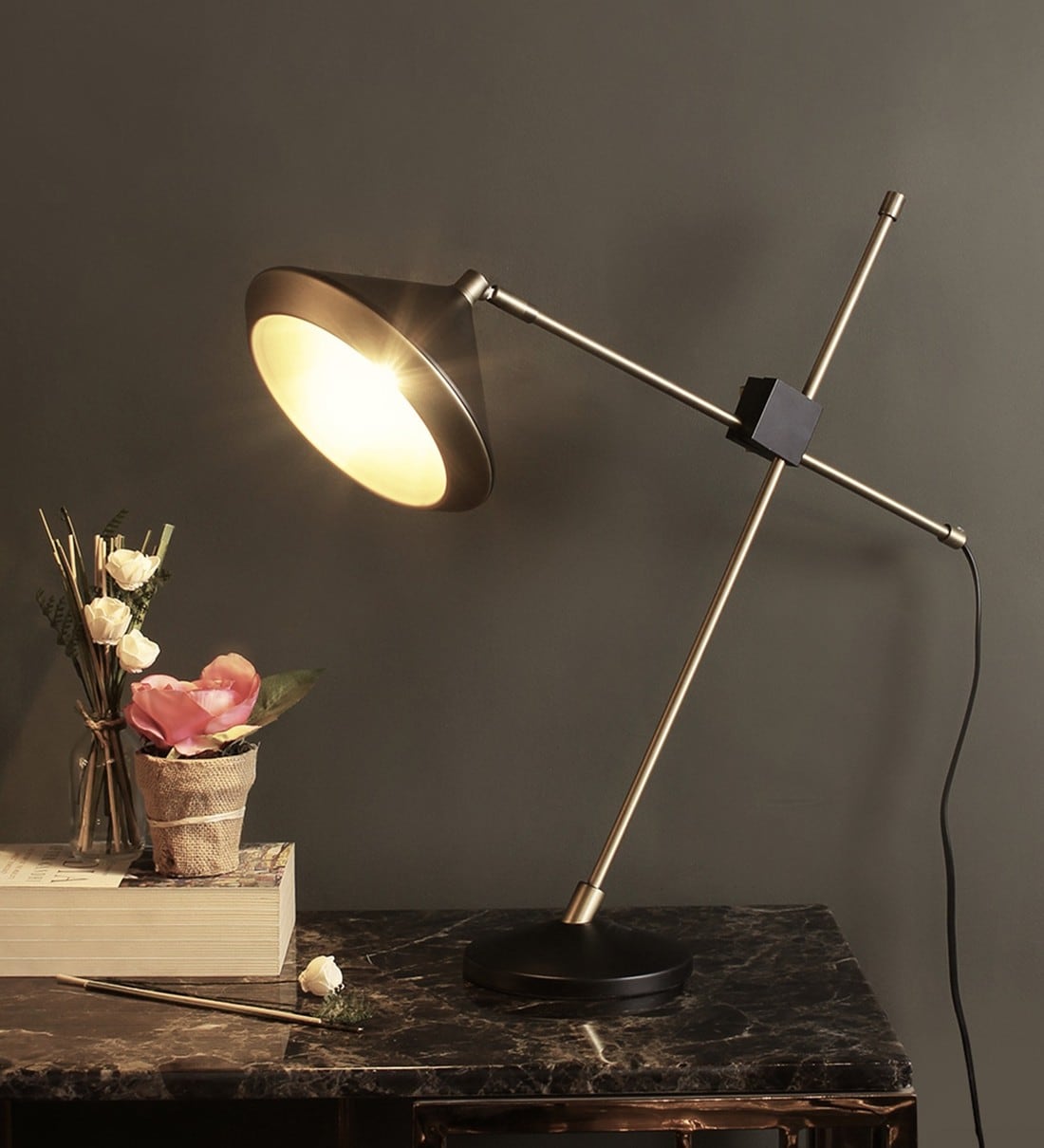 Buy Alwin Gold Shade Study Lamp with Metal Base by Jainsons Emporio ...