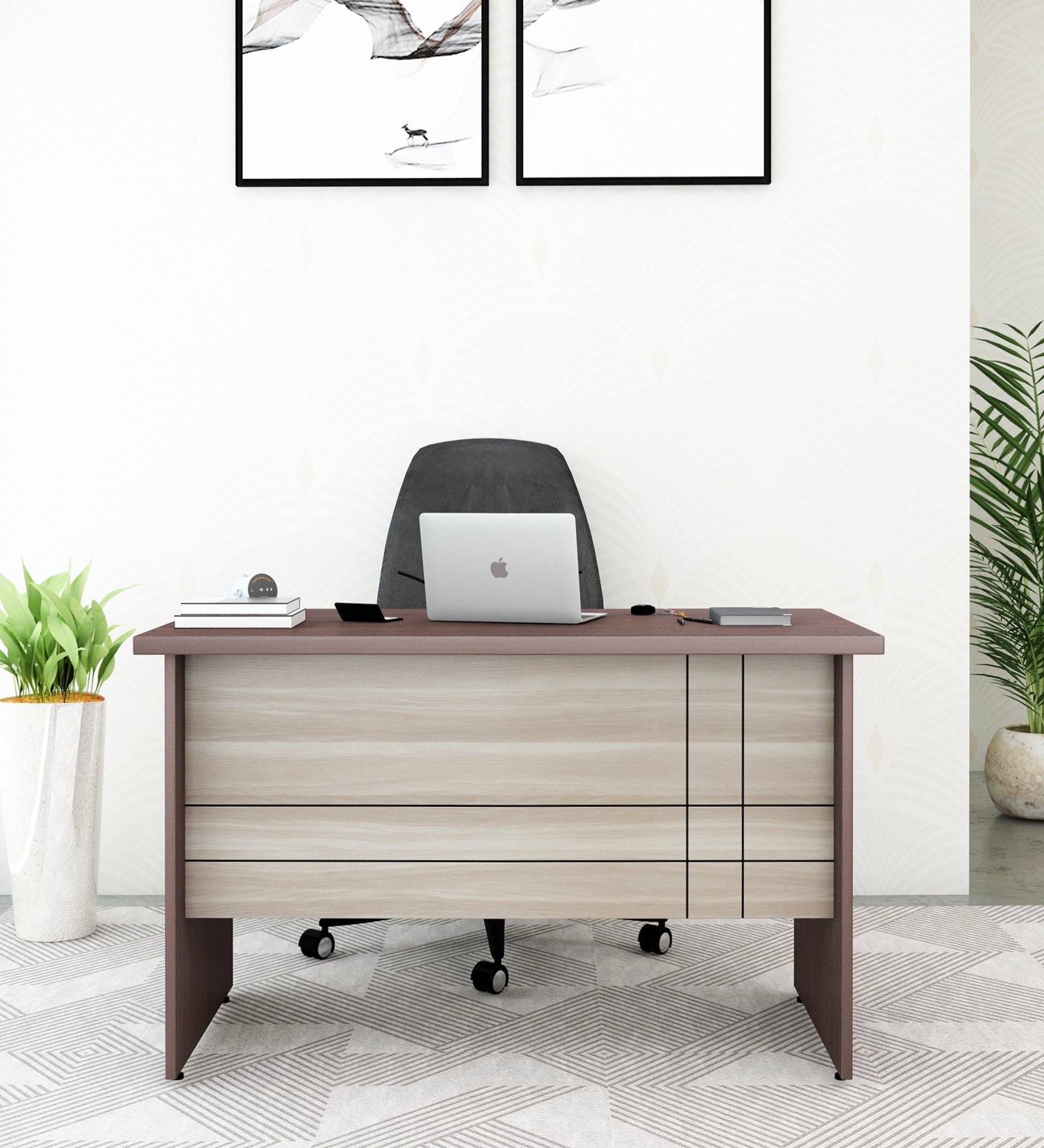 Buy Alston Small Work Station in Balliness Pine & Cloud Ash Finish ...