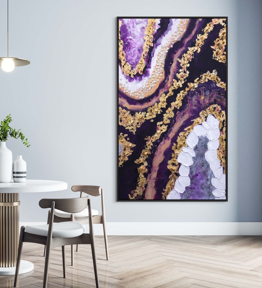 Buy Burgundy Amethyst Canvas Framed Acrylic Paint Hand Paintings at 39% ...