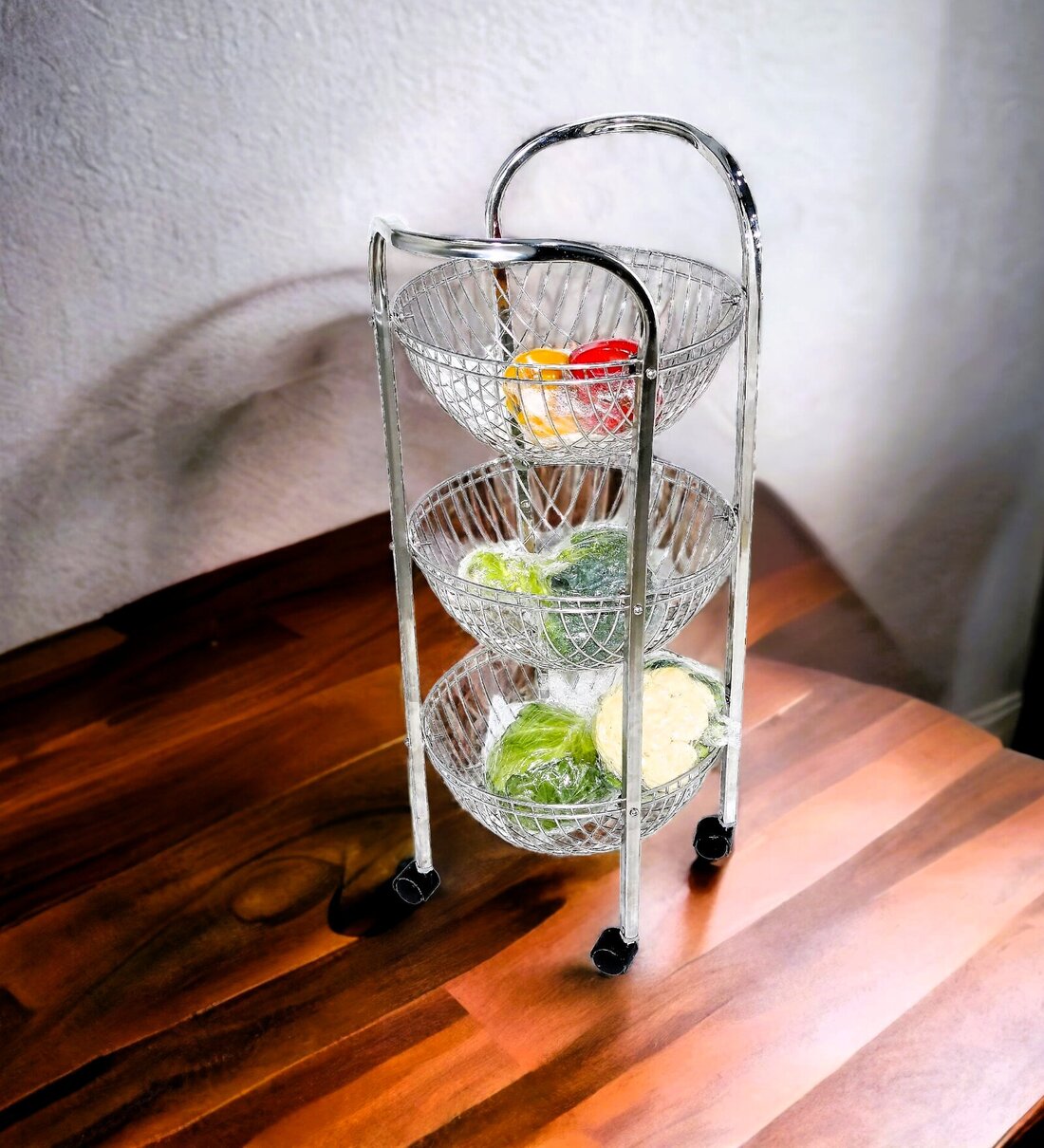 Buy Amol Stainless Steel 3 Basket U shaped Kitchen Trolley at 46% OFF ...