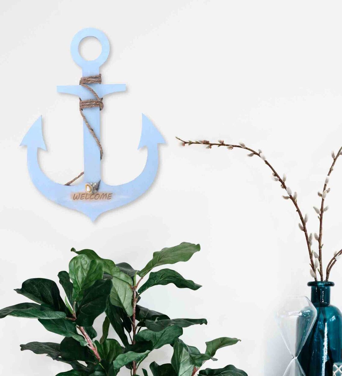 Buy Anchor Blue Wooden Wall Art at 41% OFF by Chalk My Theme | Pepperfry