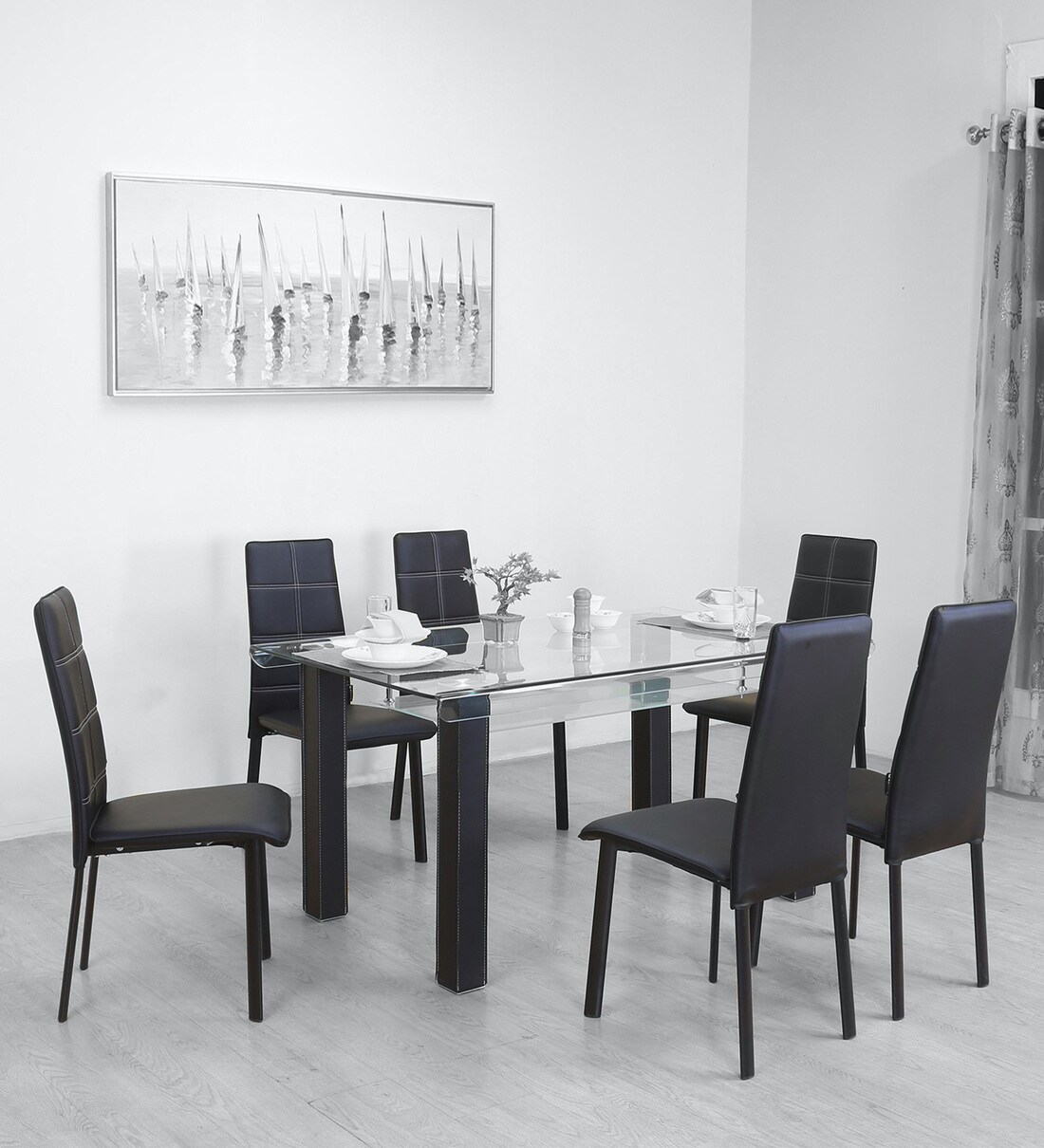 Buy Andrew 6 Seater Dining Set in Black Colour at 53% OFF by Nilkamal | Pepperfry