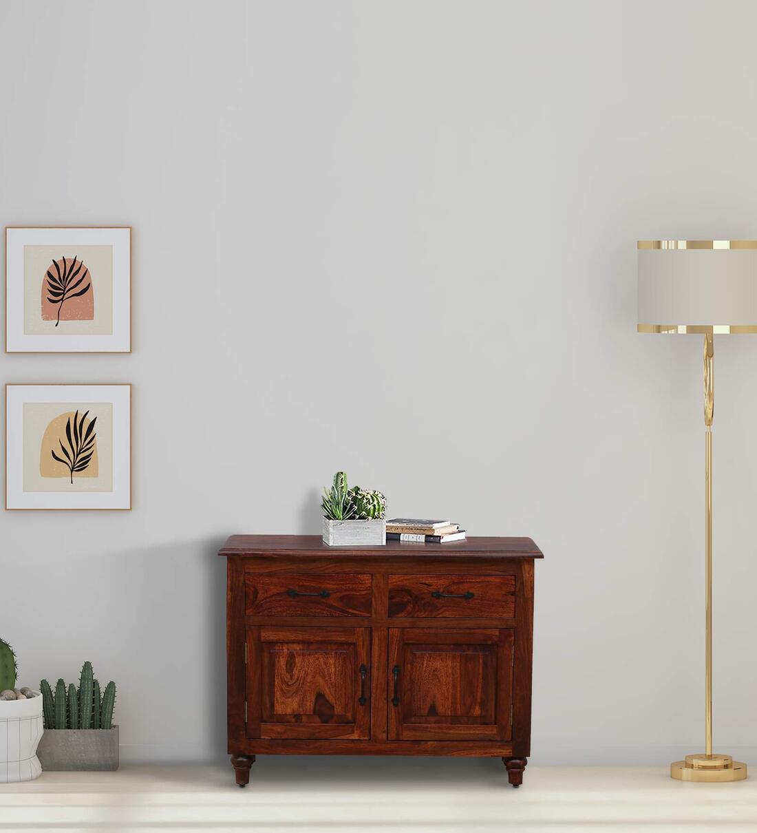 Buy Anika Sheesham Wood Compact Sideboard In Honey Oak Finish Online ...