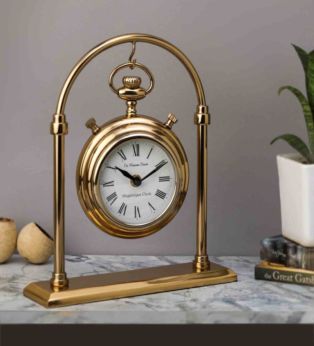 Buy Gold Aluminium Archway Timepiece Table clock By Decor de Maison at 1% OFF by Decor de Maison ...