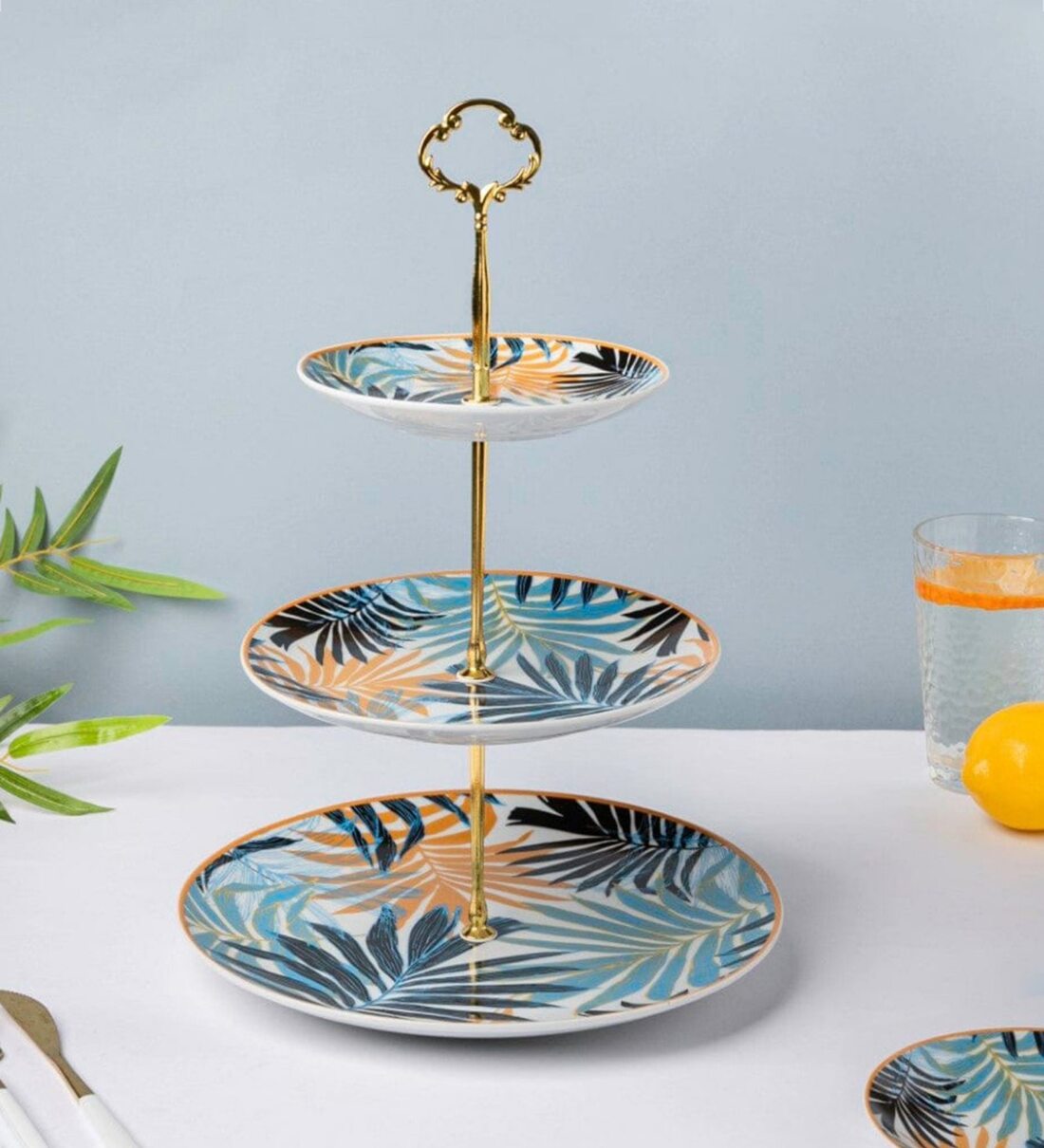 Buy Areca Decal 3 Tier Multicolour Ceramic Cake Stand at 100% OFF by ...