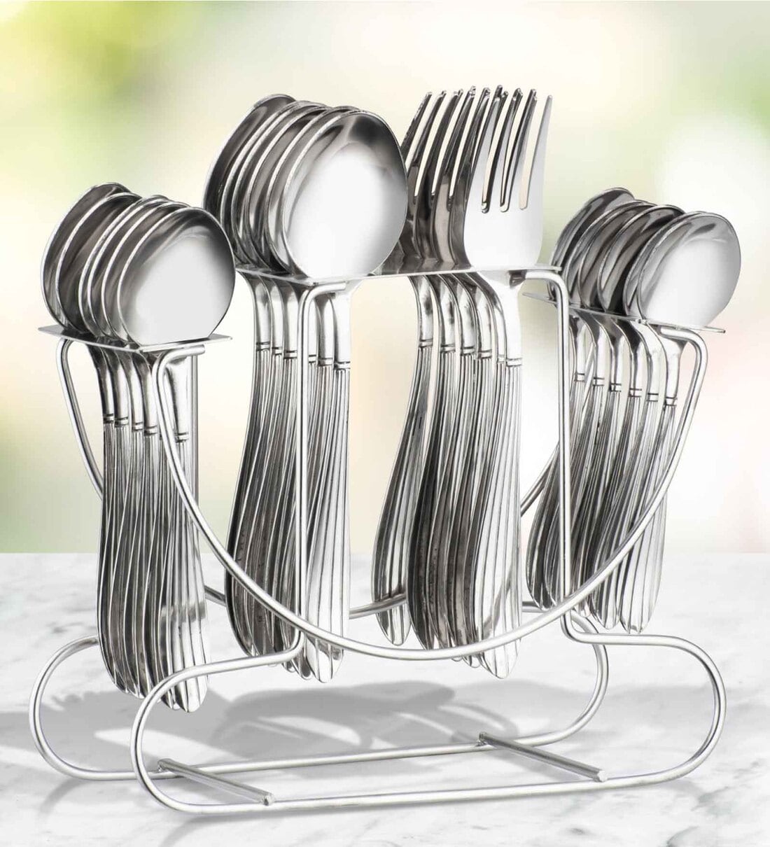 Buy Arias Sysco Silver Stainless Steel (Set of 24) Table Spoon & Fork ...