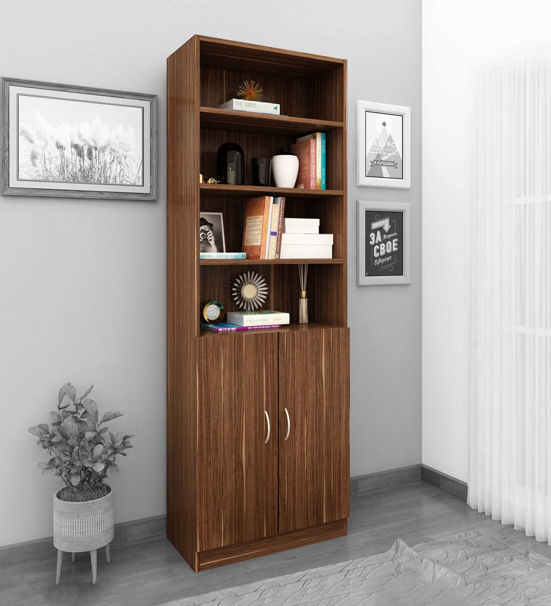 Buy Aster Book Shelf in Cairo Walnut Finish at 19% OFF by Crystal ...