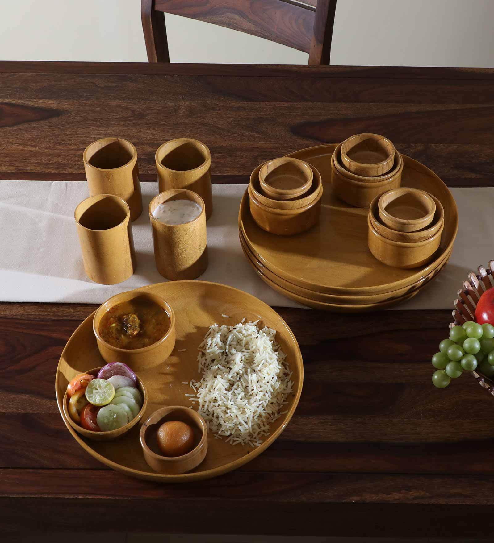 Buy Ashwathama 16 Pcs Yellow Stone Dinnerware Set Online - Dinnerware ...