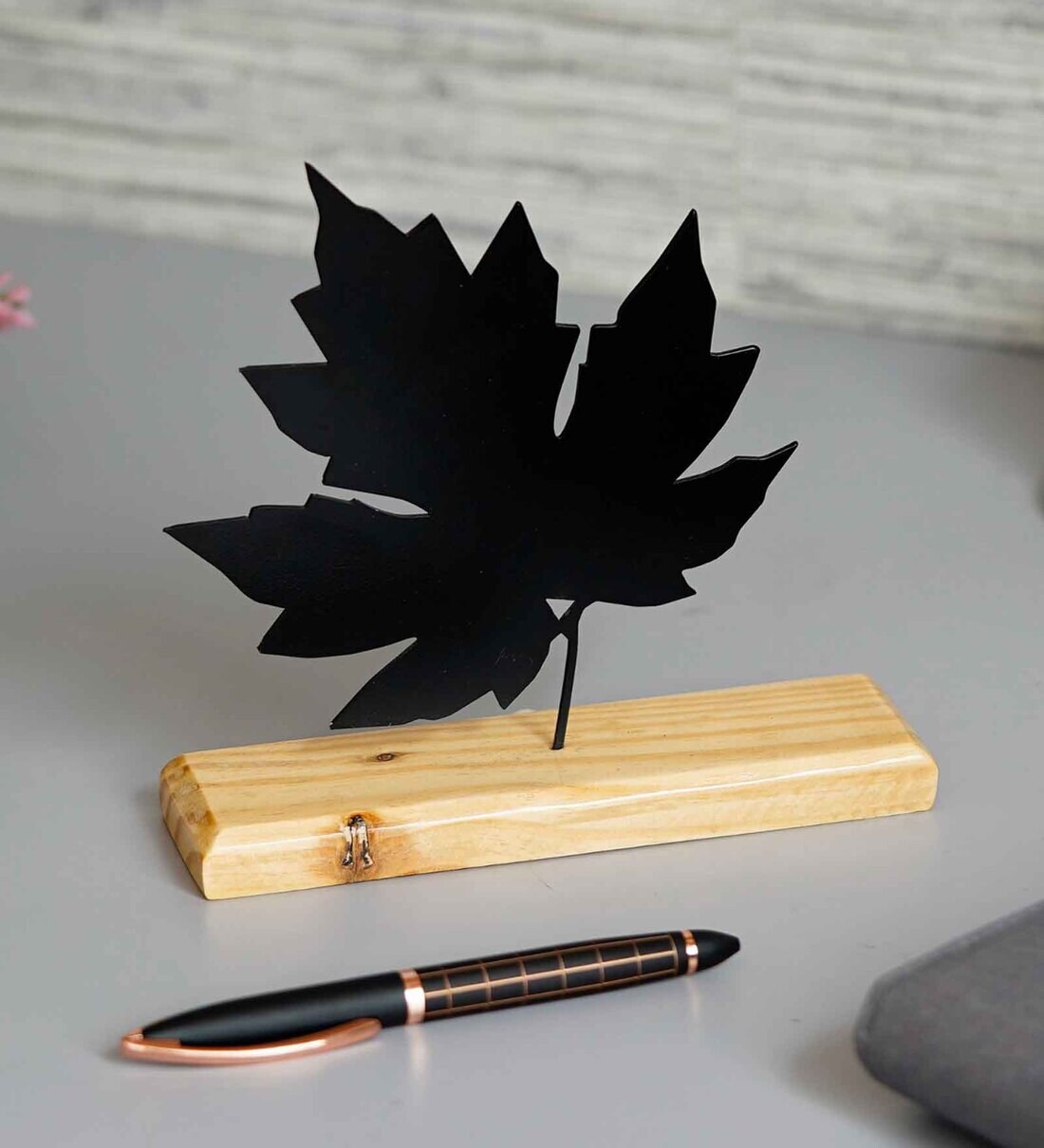 Buy Autumn Leaf Iron & Wood Showpiece Online - Showpieces - Showpieces ...