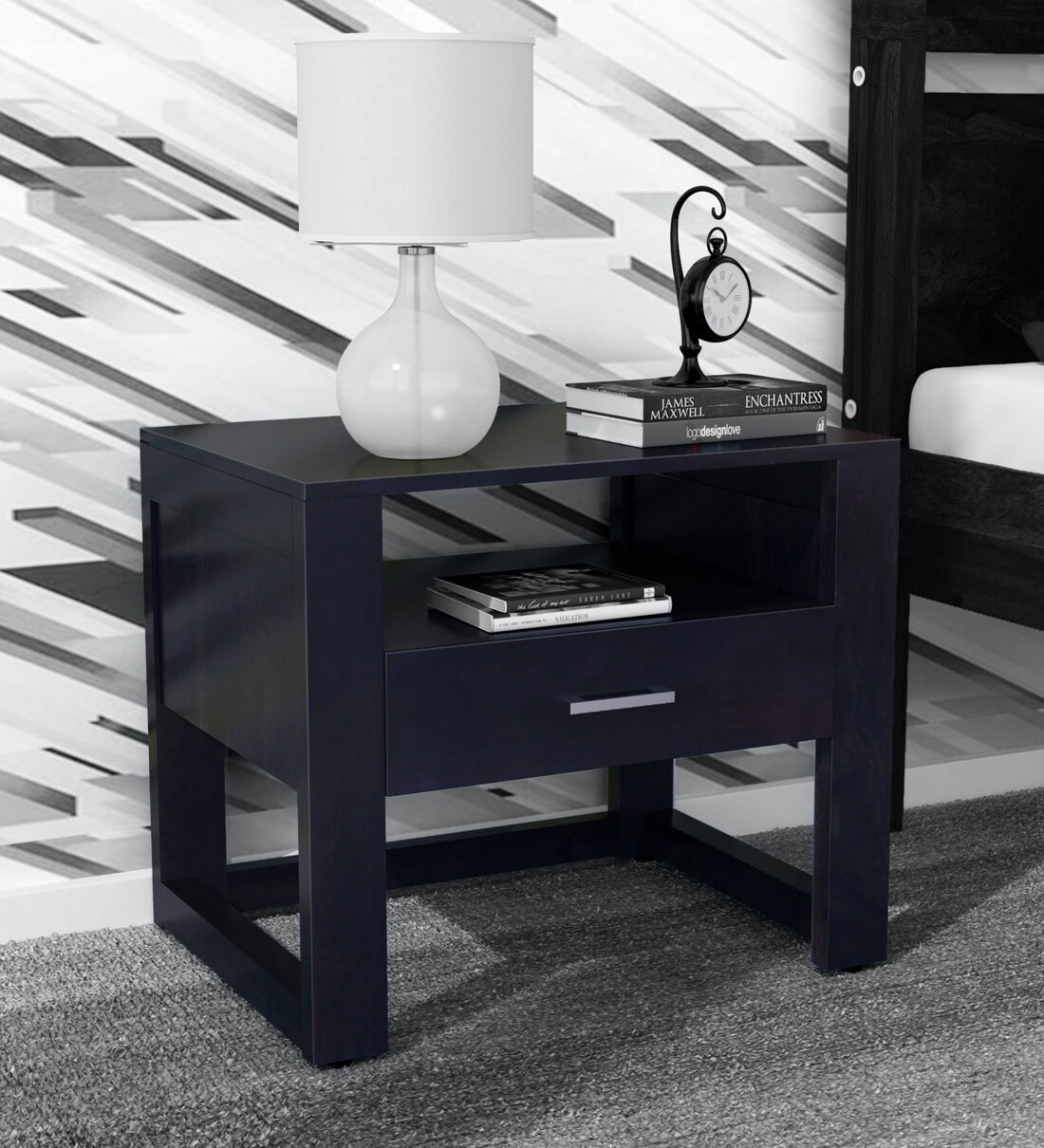 Buy Avian Sheesham Wood Bedside Table In Warm Chestnut Finish With ...