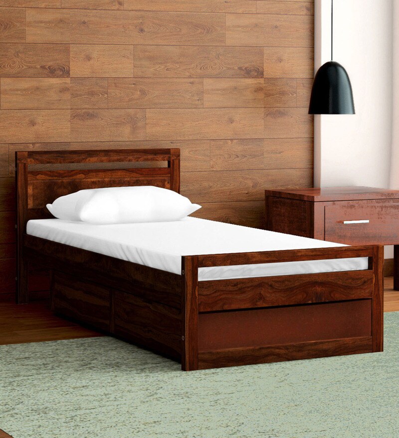 Buy Avian Solid Wood Single Bed With Storage In Provincial Teak Finish Buy Avian Solid Wood Single Bed With Storage In Provincial Teak Finish
