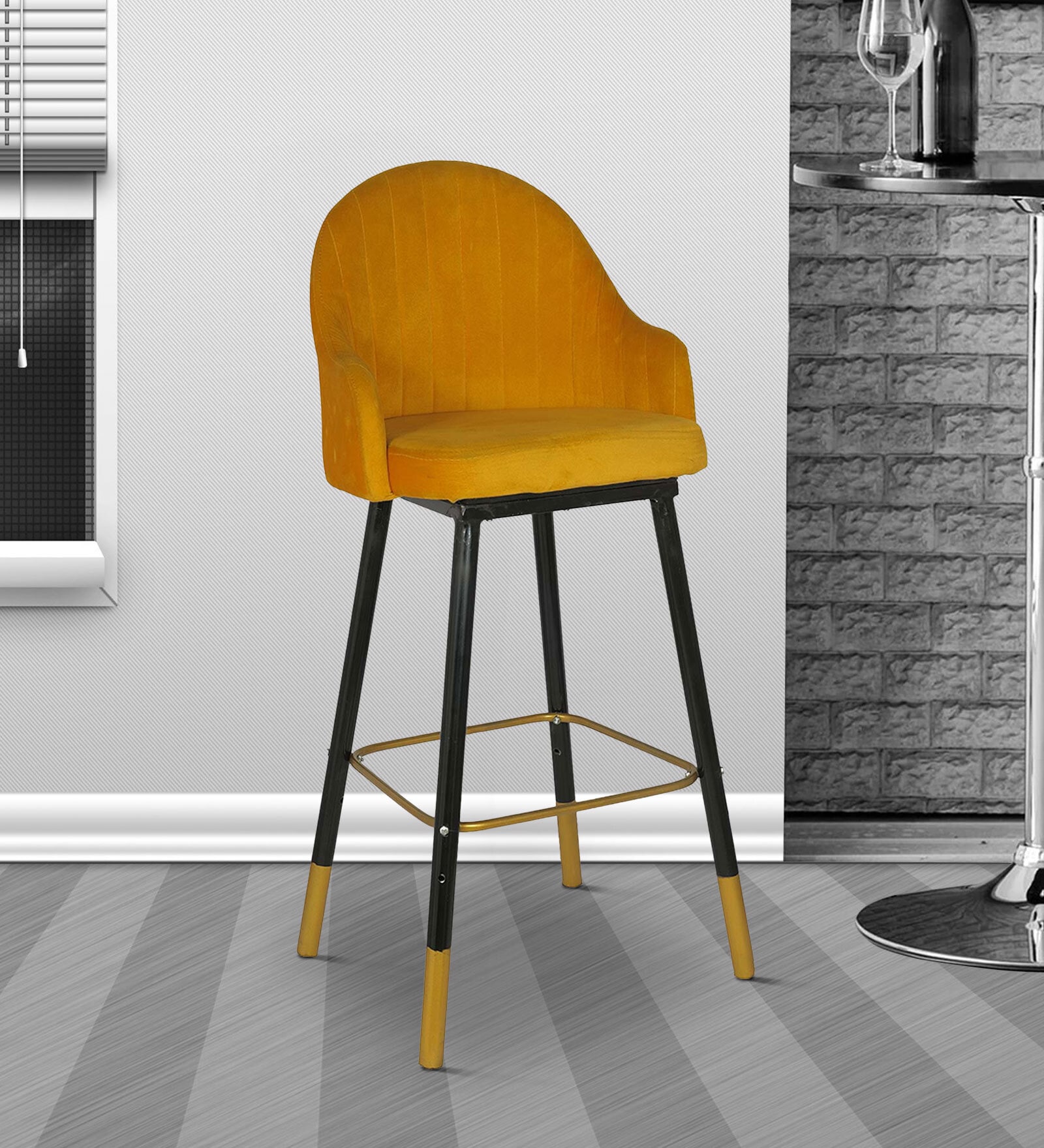Buy Bar Stool in Mustard Yellow Colour by Creative Seating System at 16 ...