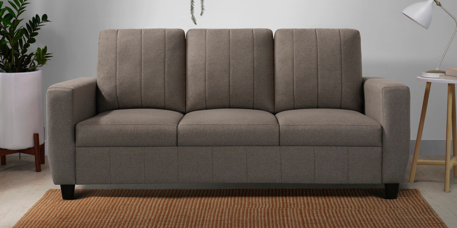 Buy Bae Fabric 3 Seater Sofa in Pebble Brown Colour at 25% OFF by ...