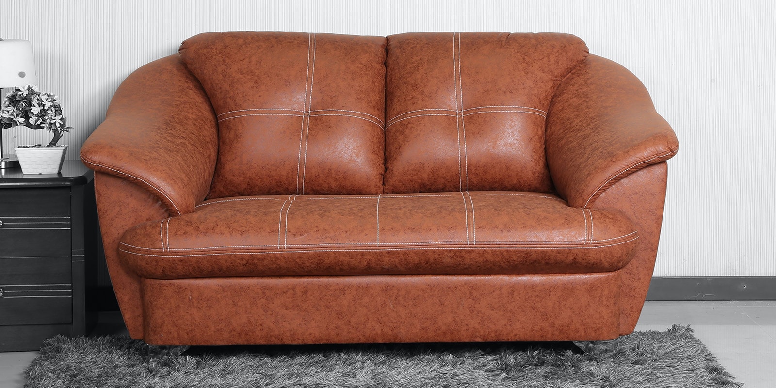 Buy Baleno 2 seater sofa in Brown Colour by parin Online - Rolled Arms ...