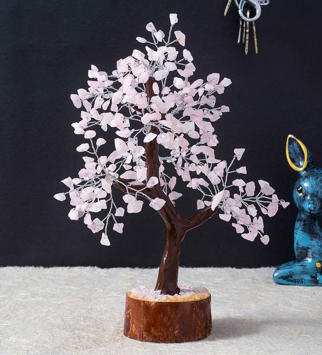 Buy Beautiful Rose Quartz Clusters Wish Tree Stone Table Accent by ...