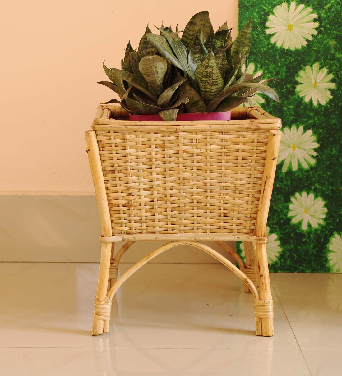 Buy Beige Assam Cane Square Planter Stand at 26% OFF by Zilver | Pepperfry