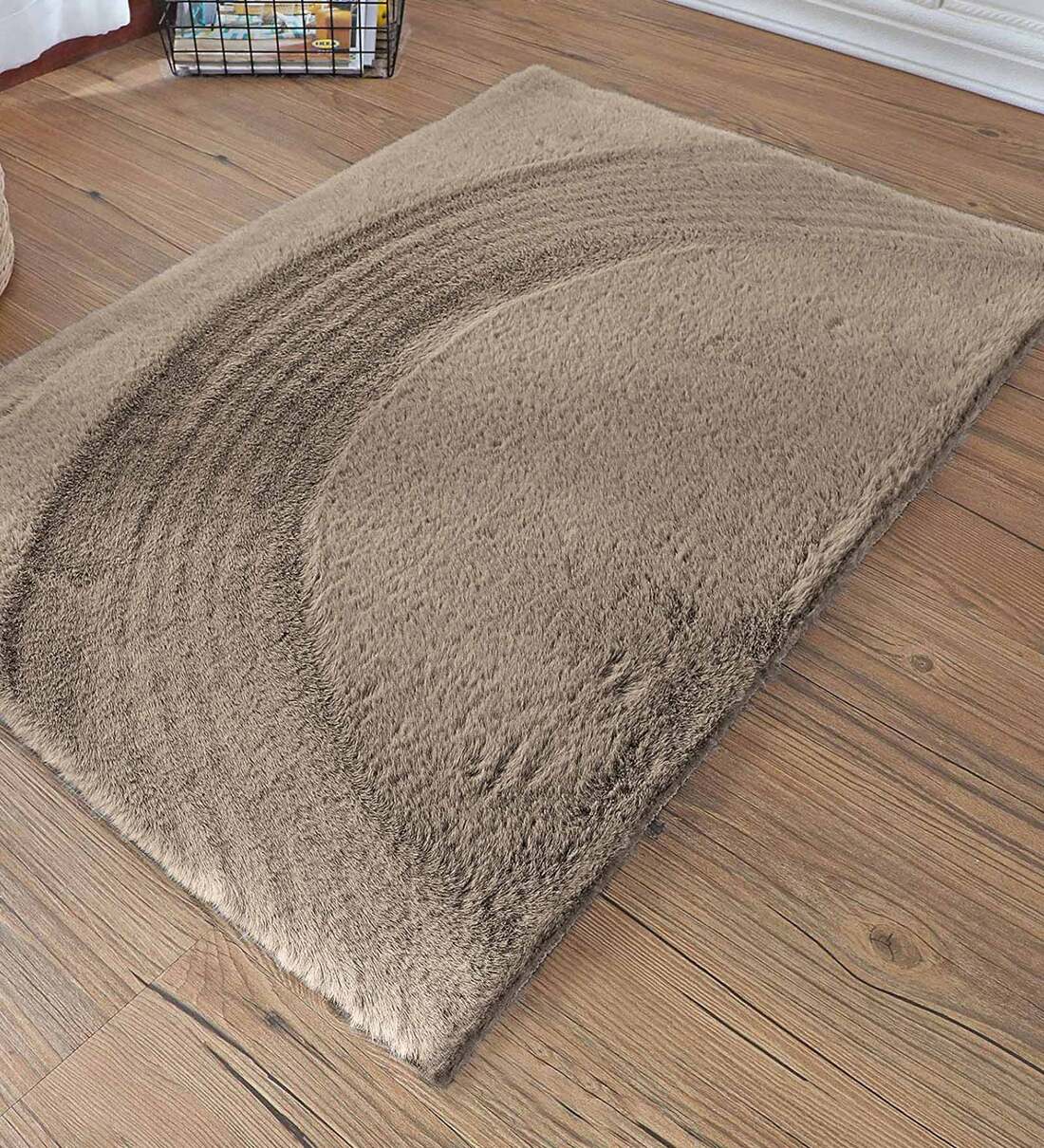 Buy Beige Solid Polyester 36x24 Inches AntiSkid Bath Mat by Luxe Home ...