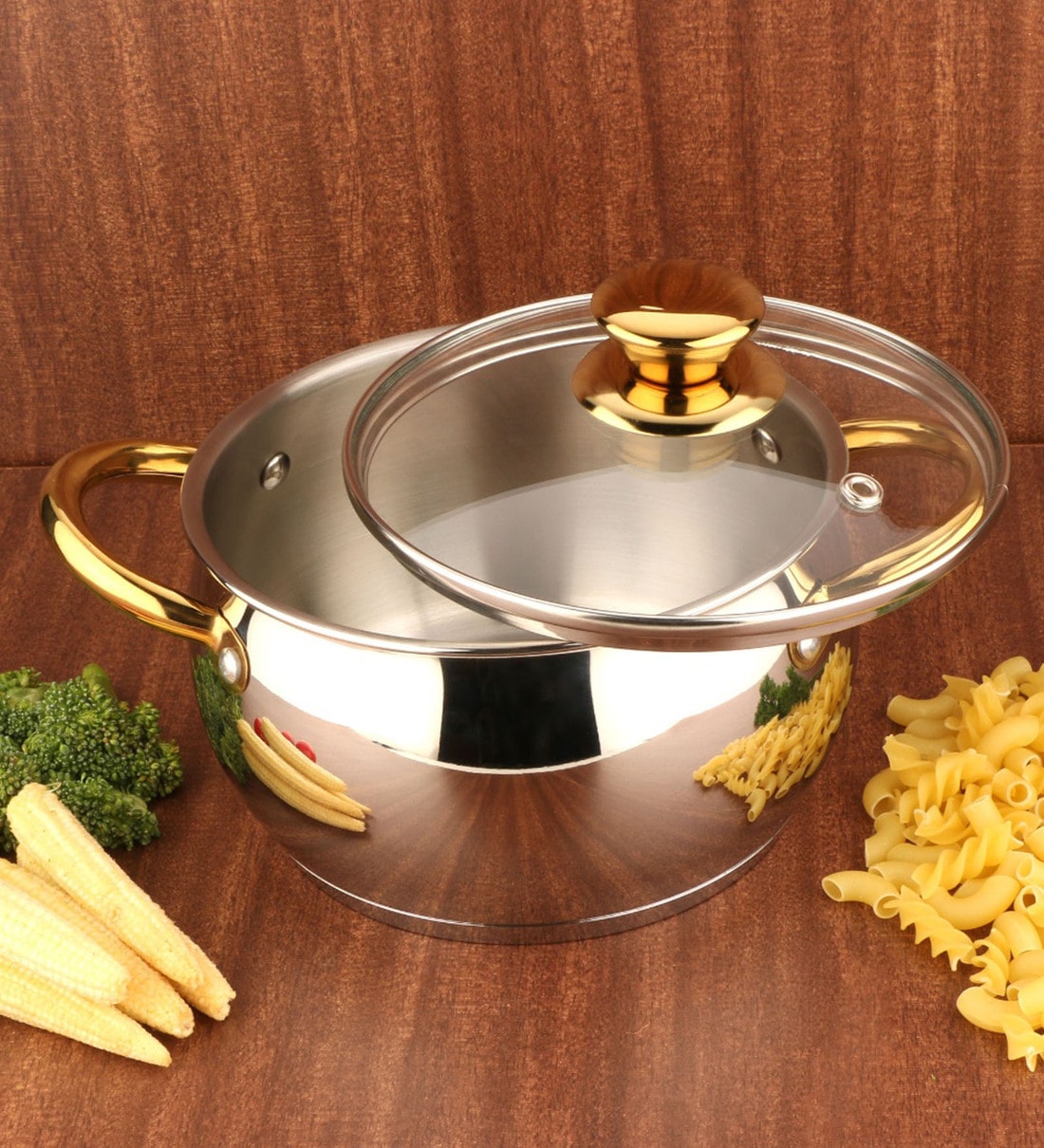 Buy 2 Ltr Aluminium Induction Base Belly Shape Pot with Lid By Bergner Online - Patila & Handis ...