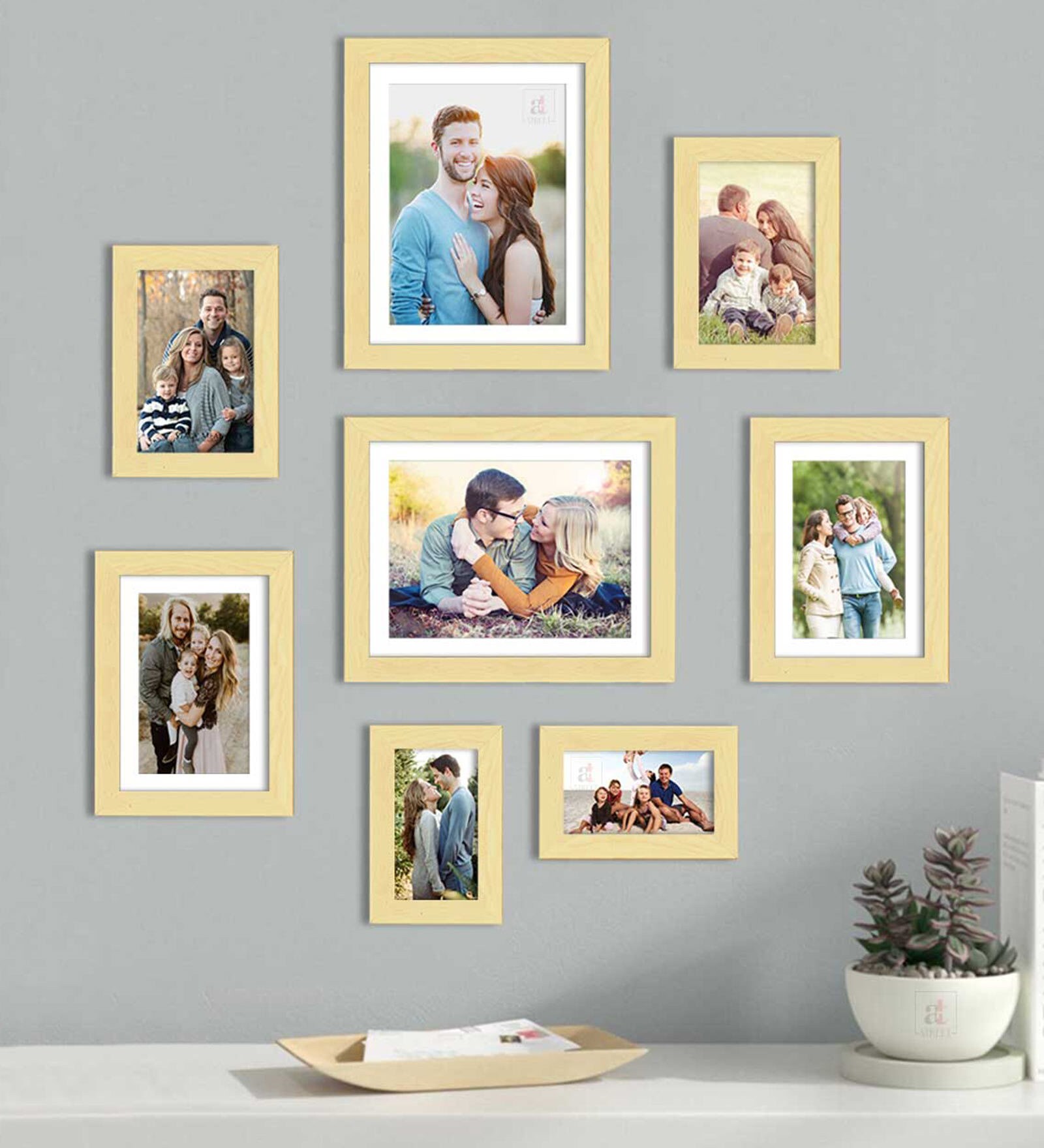 Buy Beige Polyresin Individual Alpa Set Of 8 Collage Photo Frames at 34 ...