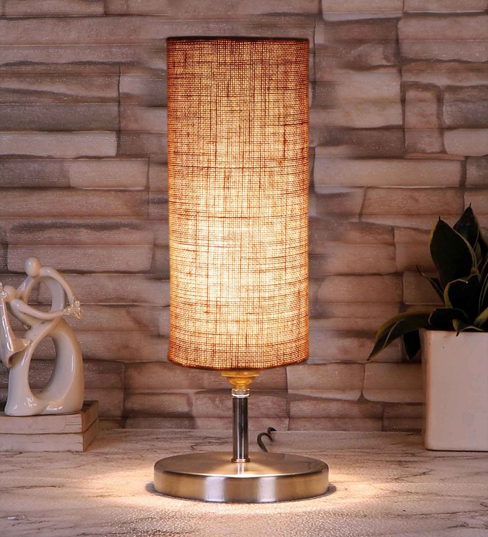 Buy Beige Jute table lamp with Steel Base -48 at 64% OFF by New Era ...