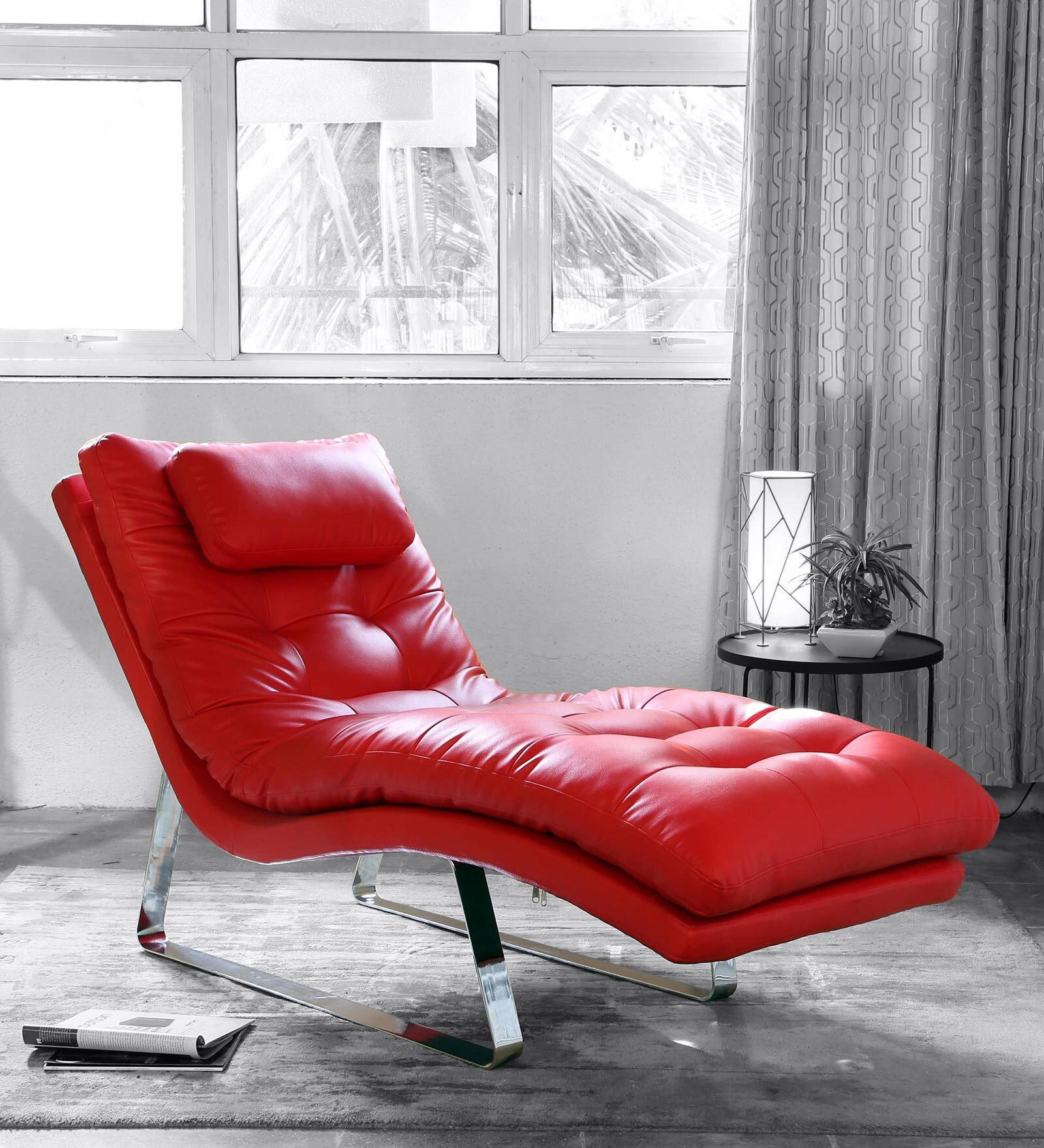 Buy Betty Chaise Lounger In Red Colour at 27% OFF by Furnitech | Pepperfry