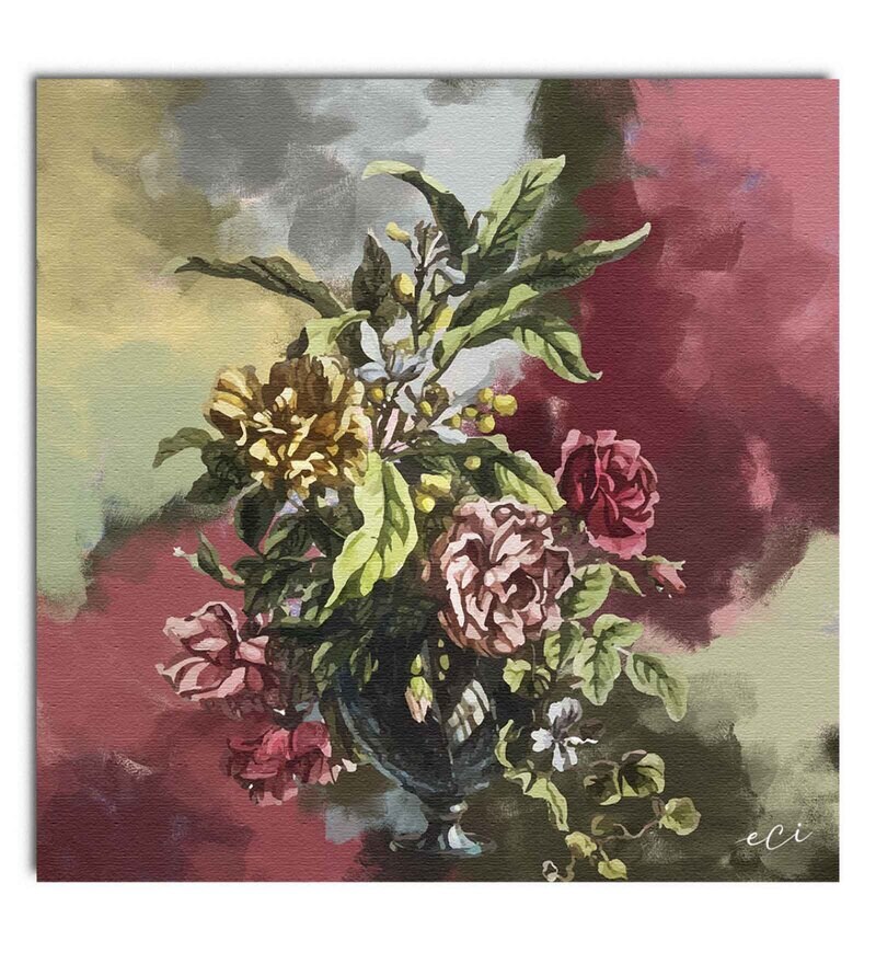 Flower Vase Canvas Painting