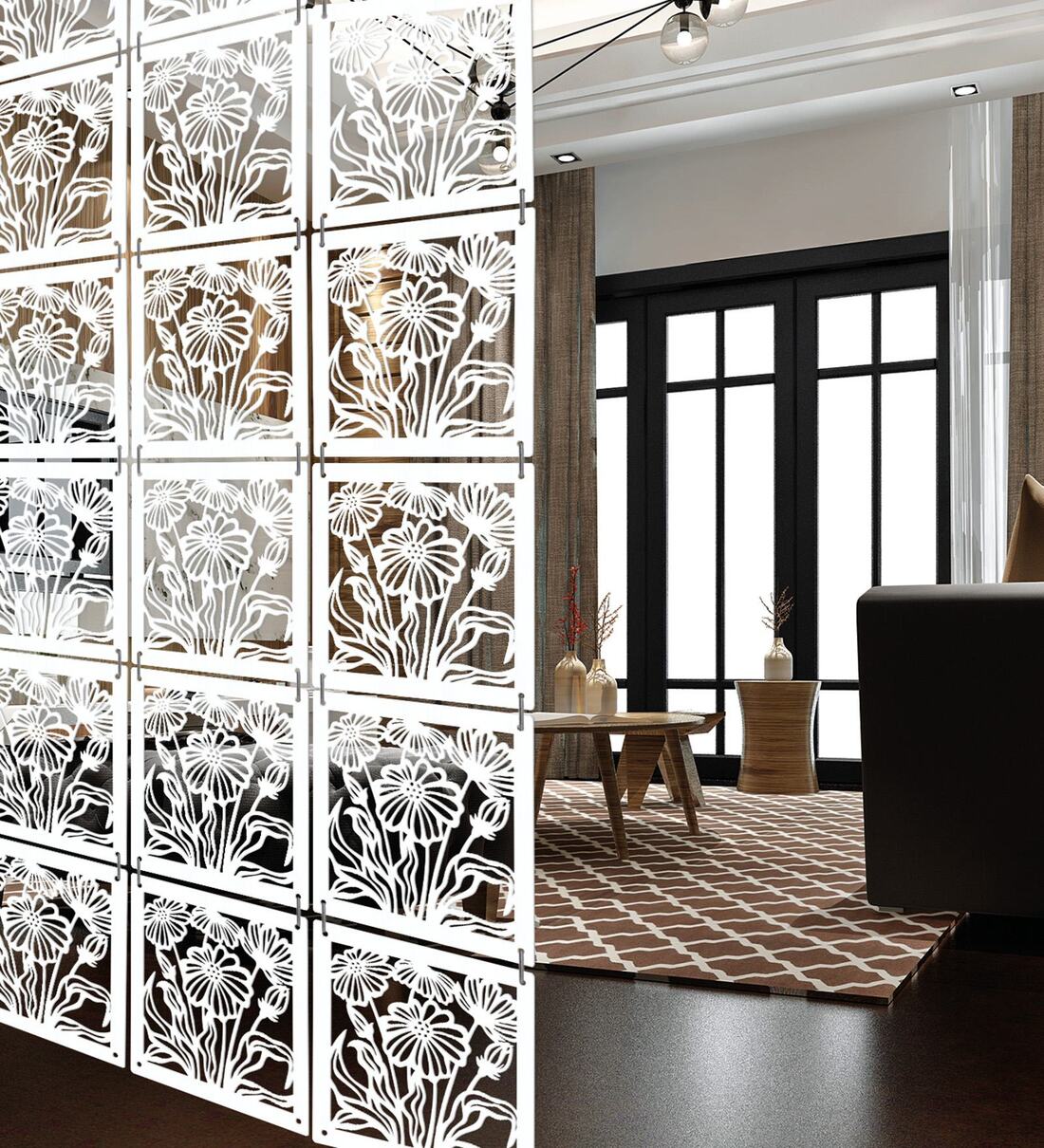 Buy White Engineered Wood Wall Hanging Room Divider Panel By Olive Tree ...