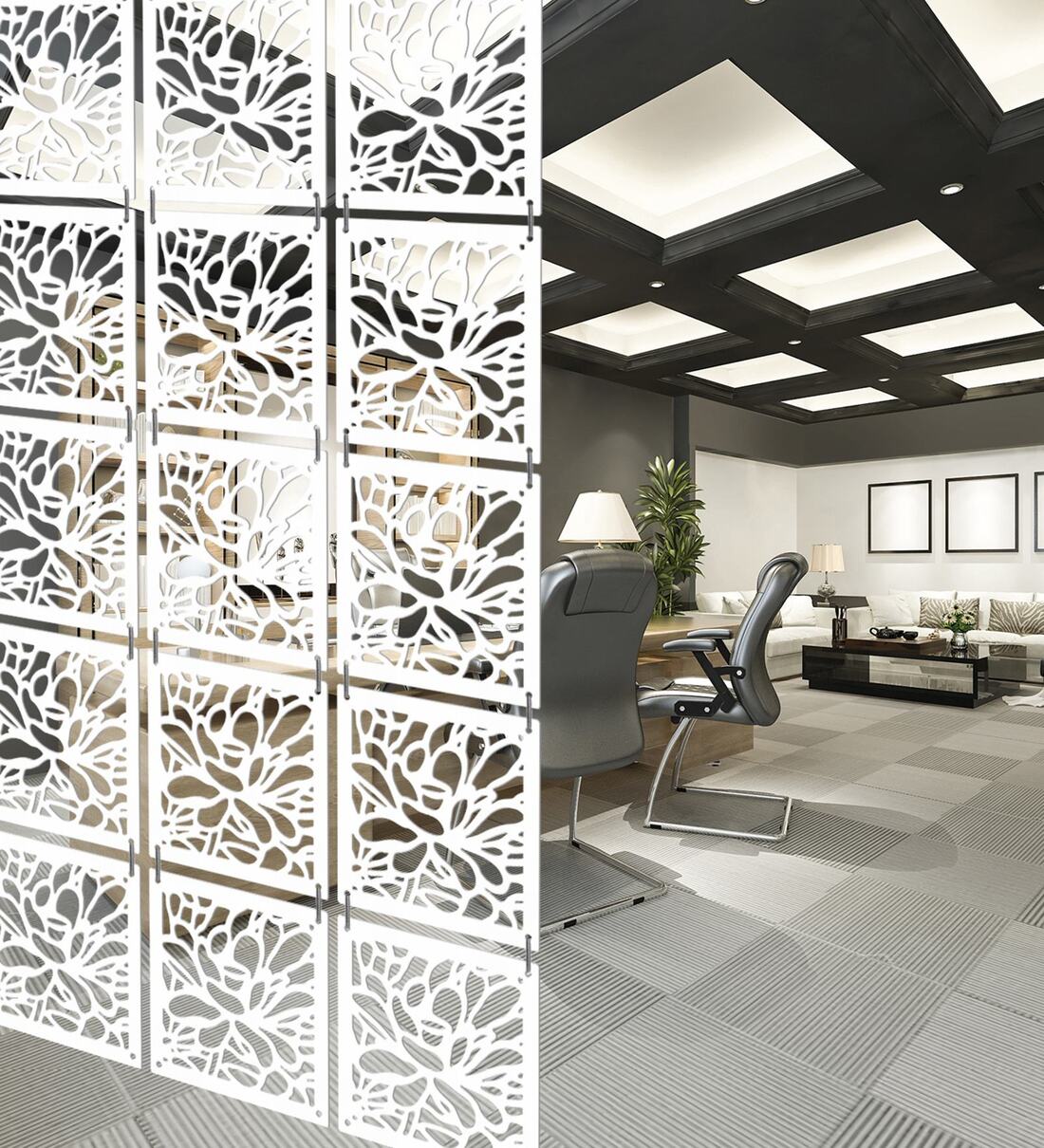 Buy White Engineered Wood Wall Hanging Room Divider Panel By Olive Tree ...