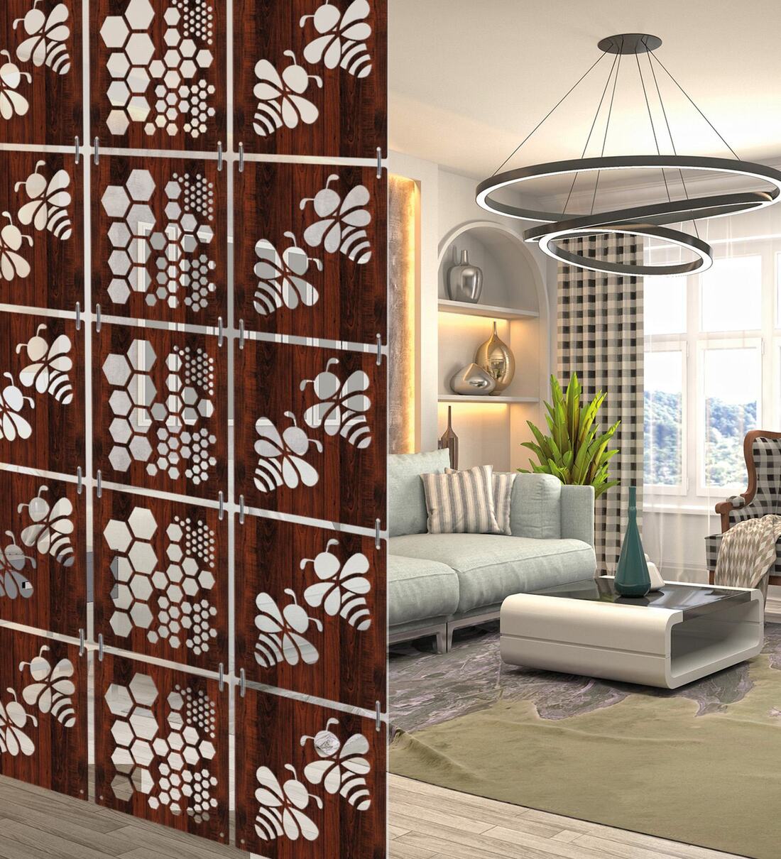 Buy Brown Engineered Wood Wall Hanging Room Divider Panel By Olive Tree ...