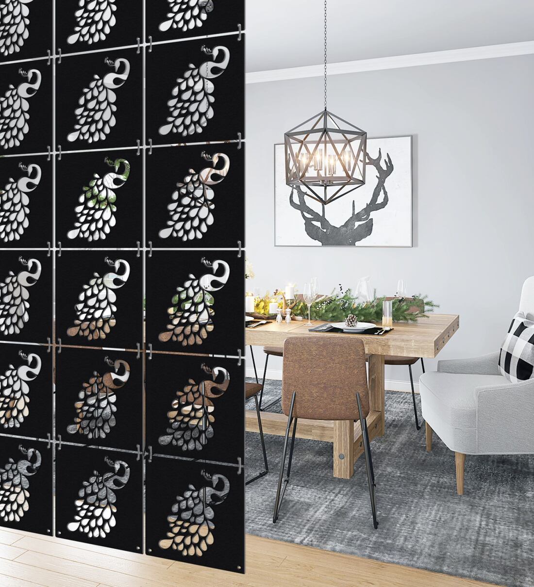 Buy Black Engineered Wood Divider Panel by Random at 40% OFF by Random ...