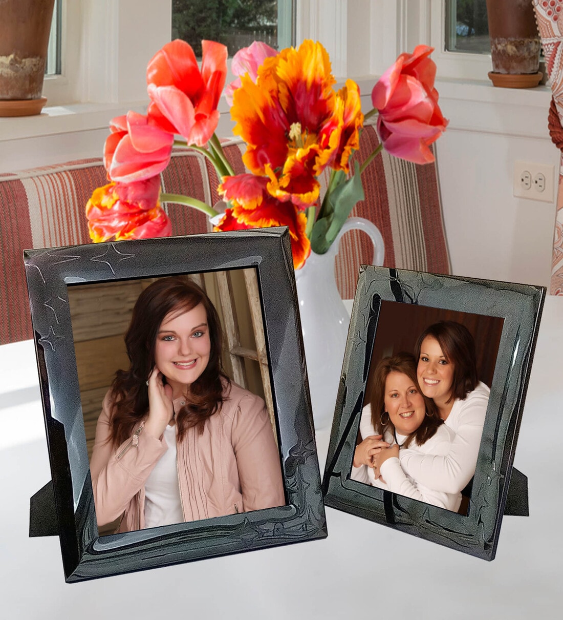 Buy Black Metal Wall Hanging/Table Top Photo Frames, Set of 2 by ...