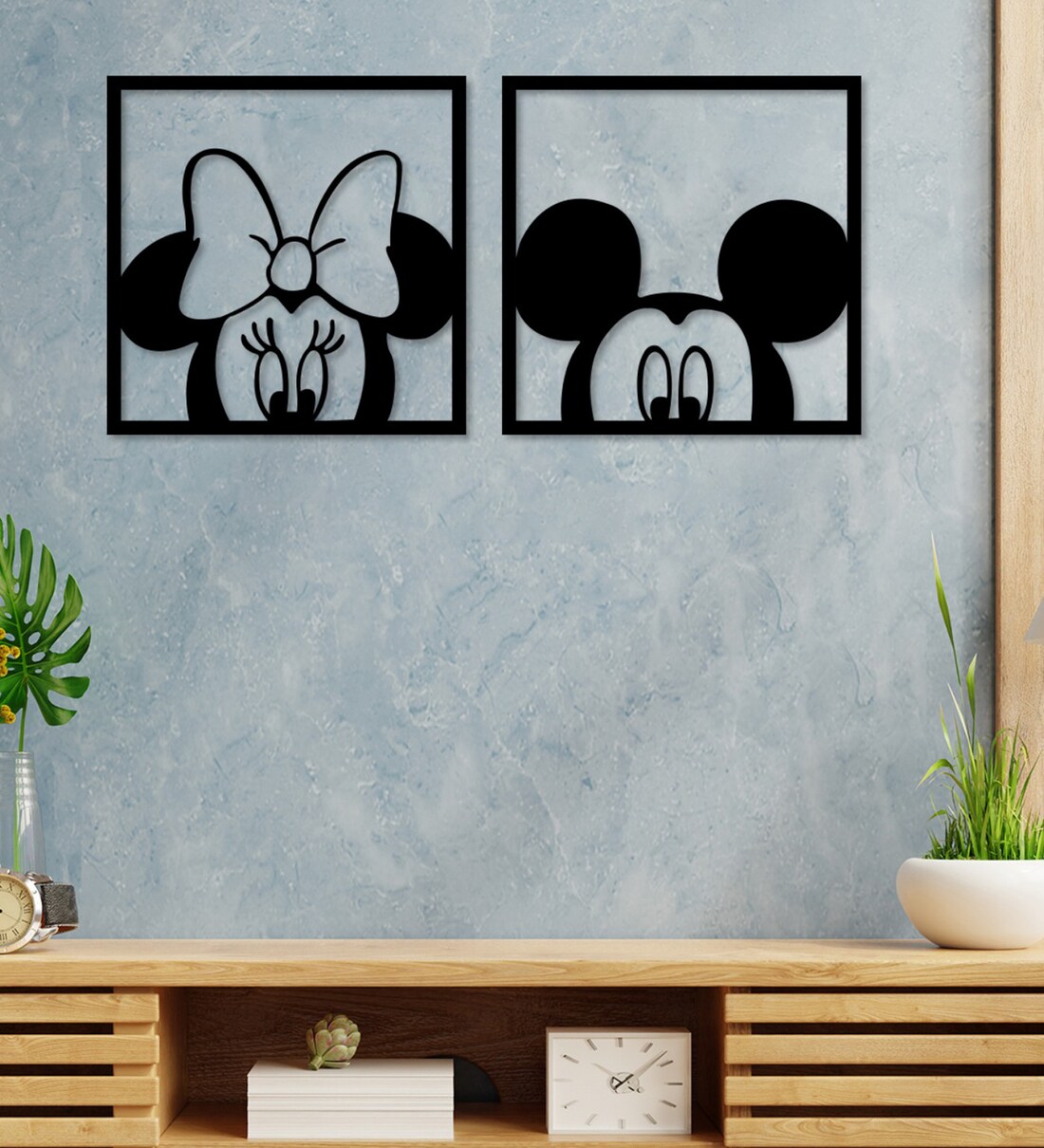 Buy Black Micky Mouse Wooden Wall Decor Online - Wooden Wall Art - Wall ...